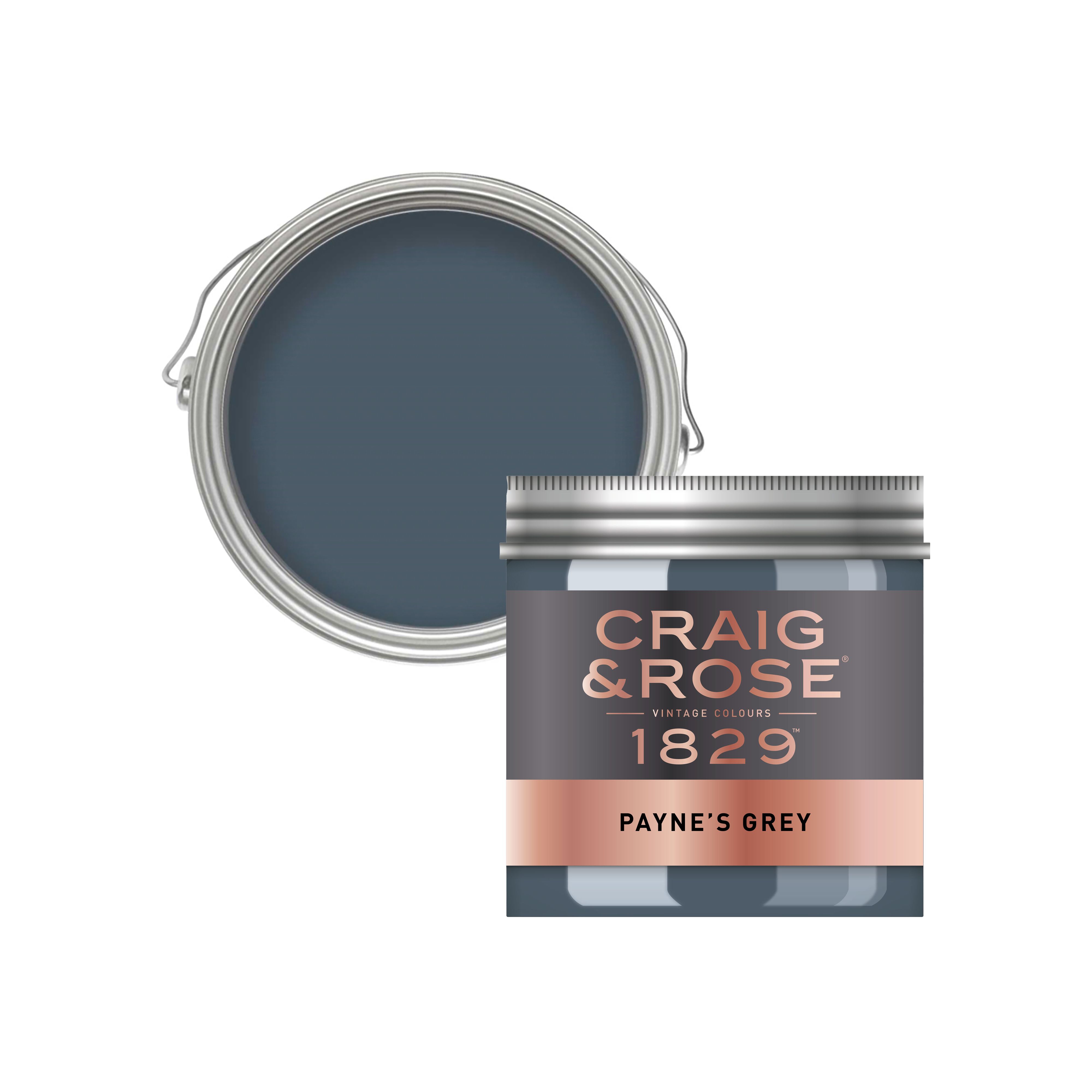 Craig & Rose 1829 Payne's Grey Chalky Emulsion paint, 50ml | DIY at B&Q