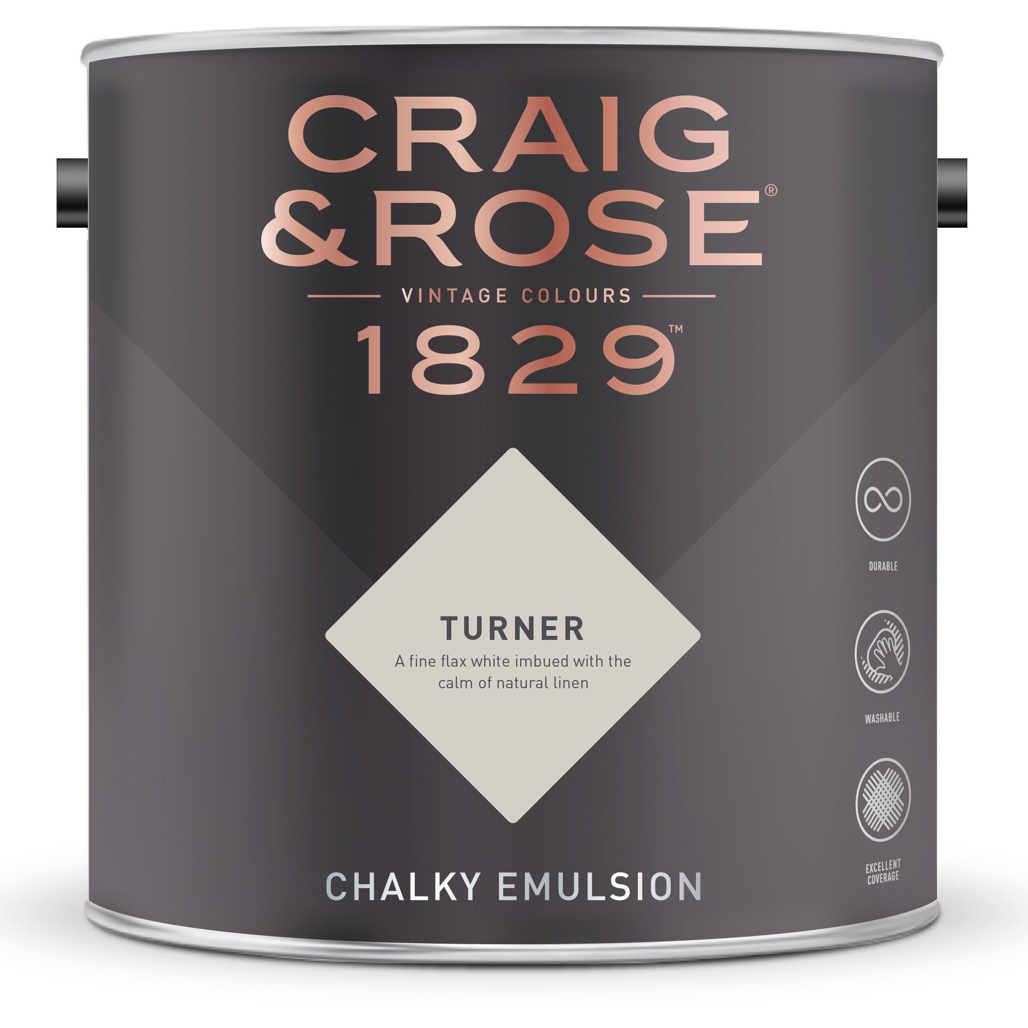 Craig & Rose 1829 Turner Chalky Emulsion paint, 2.5L