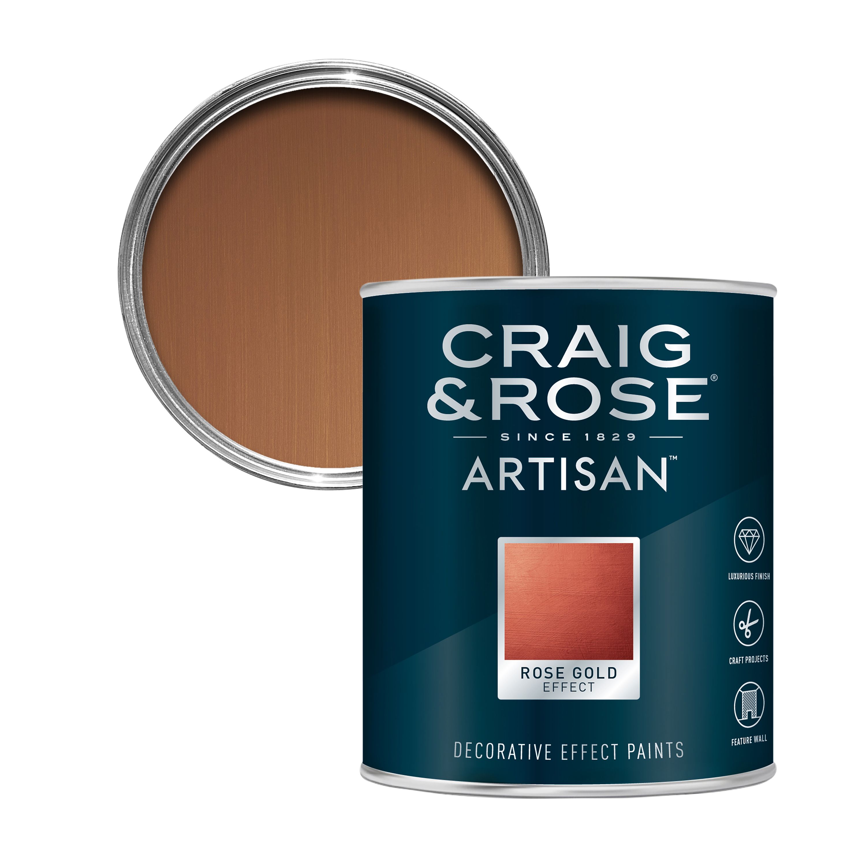 Craig & Rose Artisan Rose Gold effect Mid sheen Topcoat Special effect ...