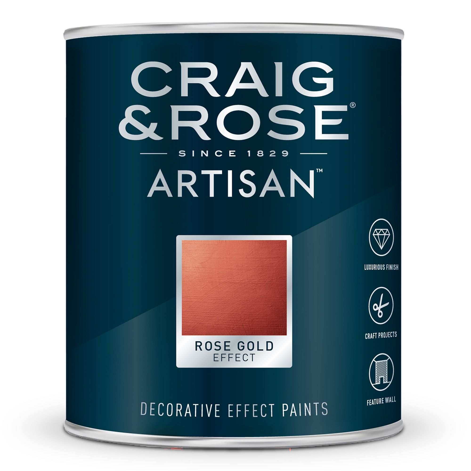 Craig & Rose Artisan Rose Gold effect Mid sheen Topcoat Special effect ...