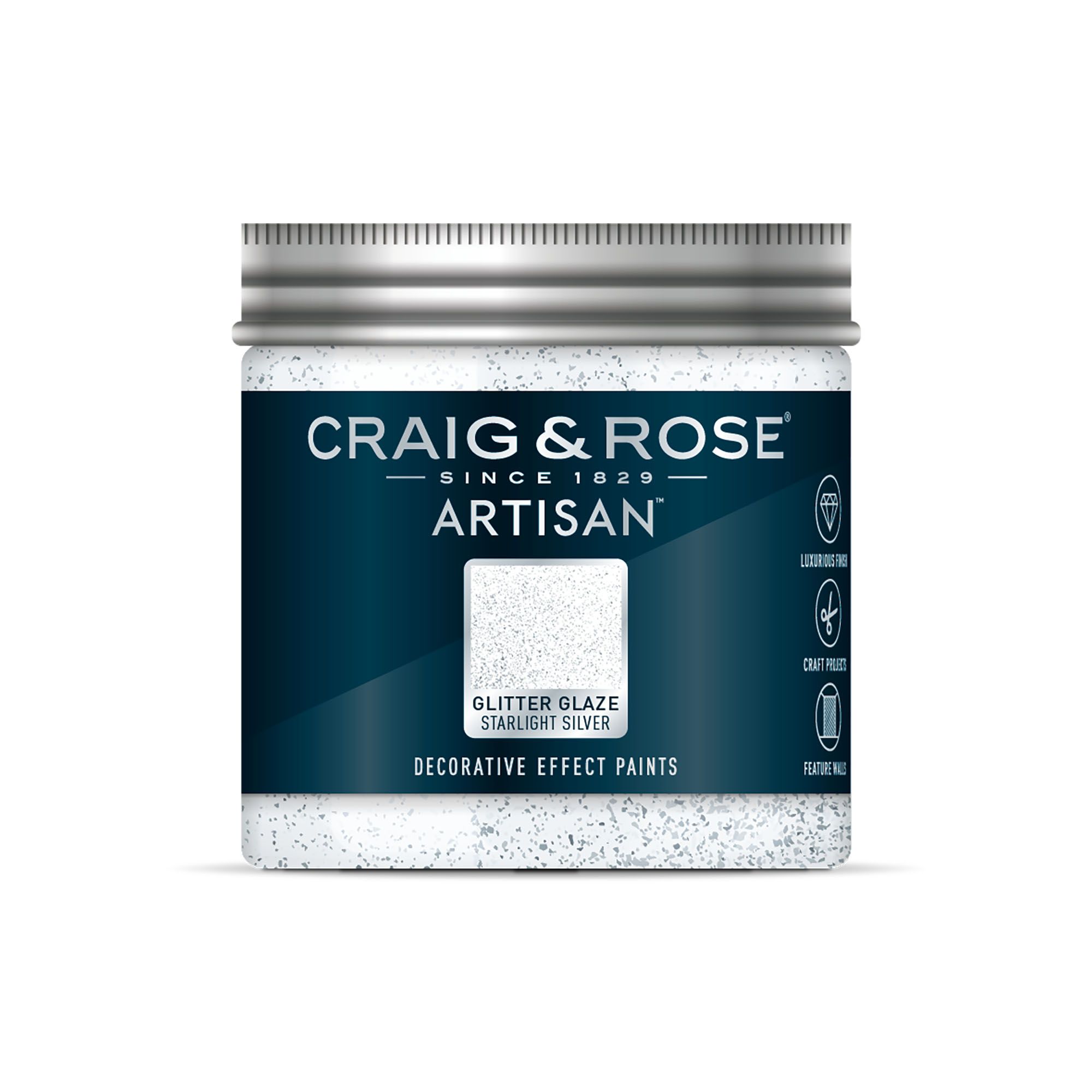 Craig & Rose Artisan Starlight Silver Glitter effect Topcoat Special ...