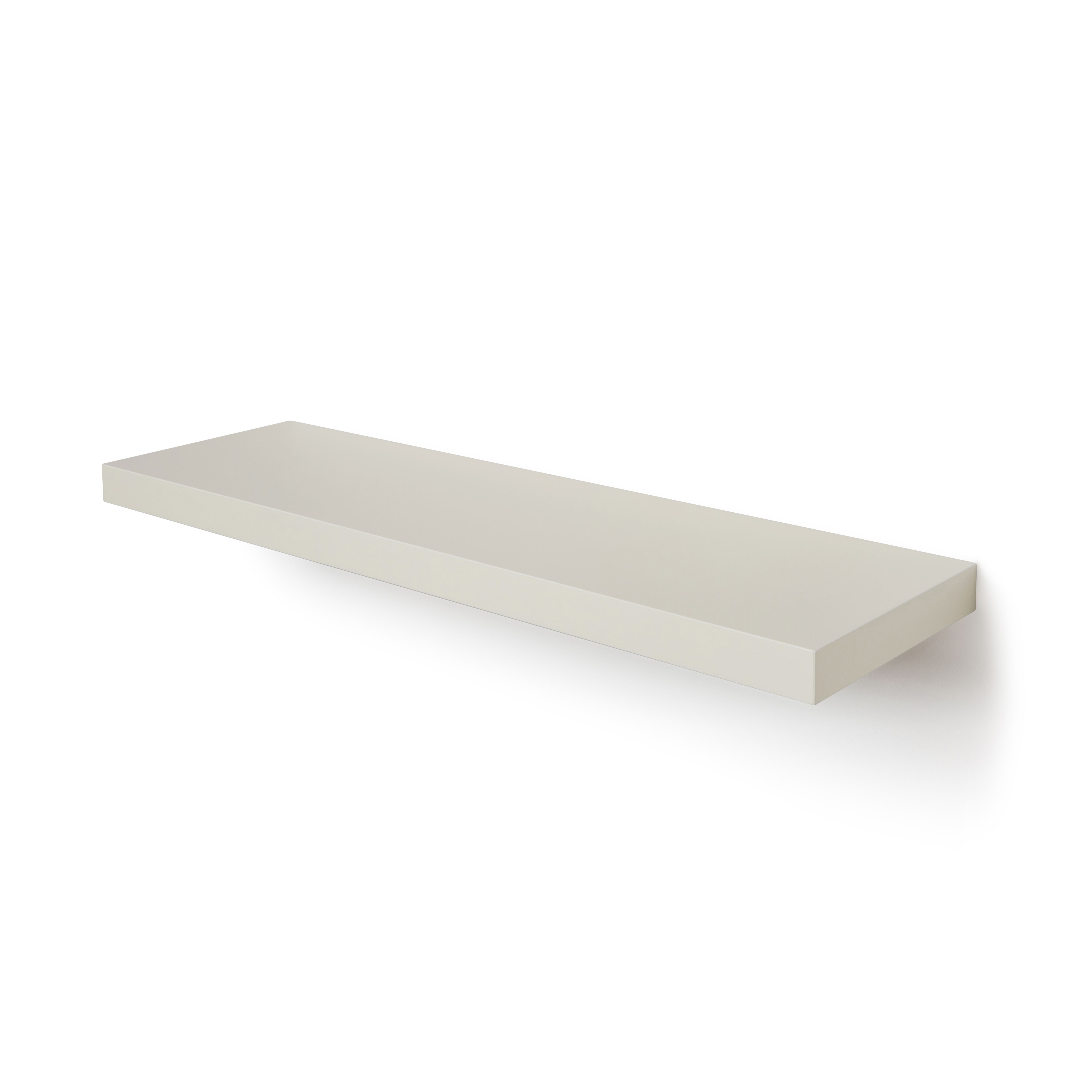 Cream Gloss Floating shelf (L)802mm (D)237mm | DIY at B&Q