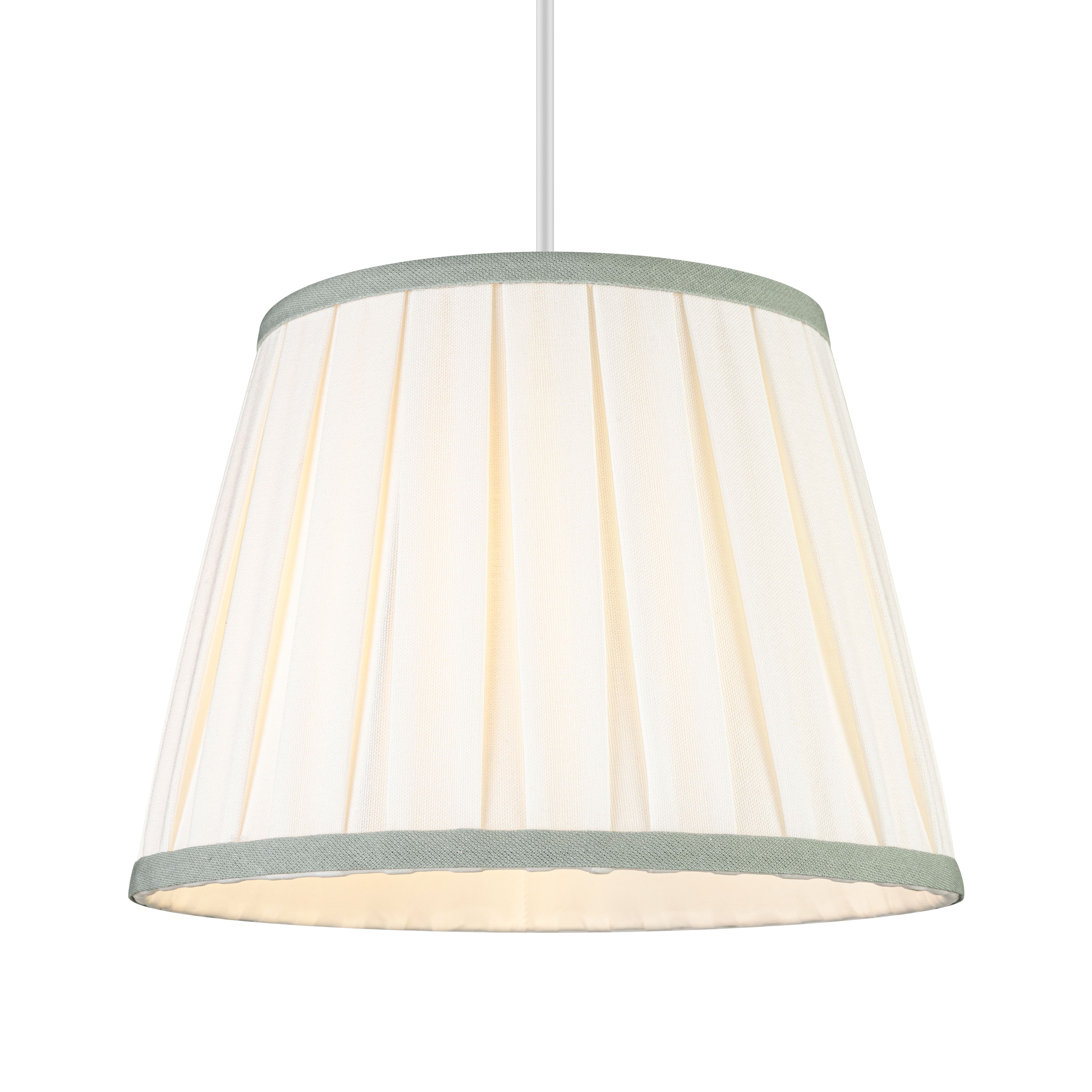 Cream & Green Pleated Tapered Lamp shade (D)25cm