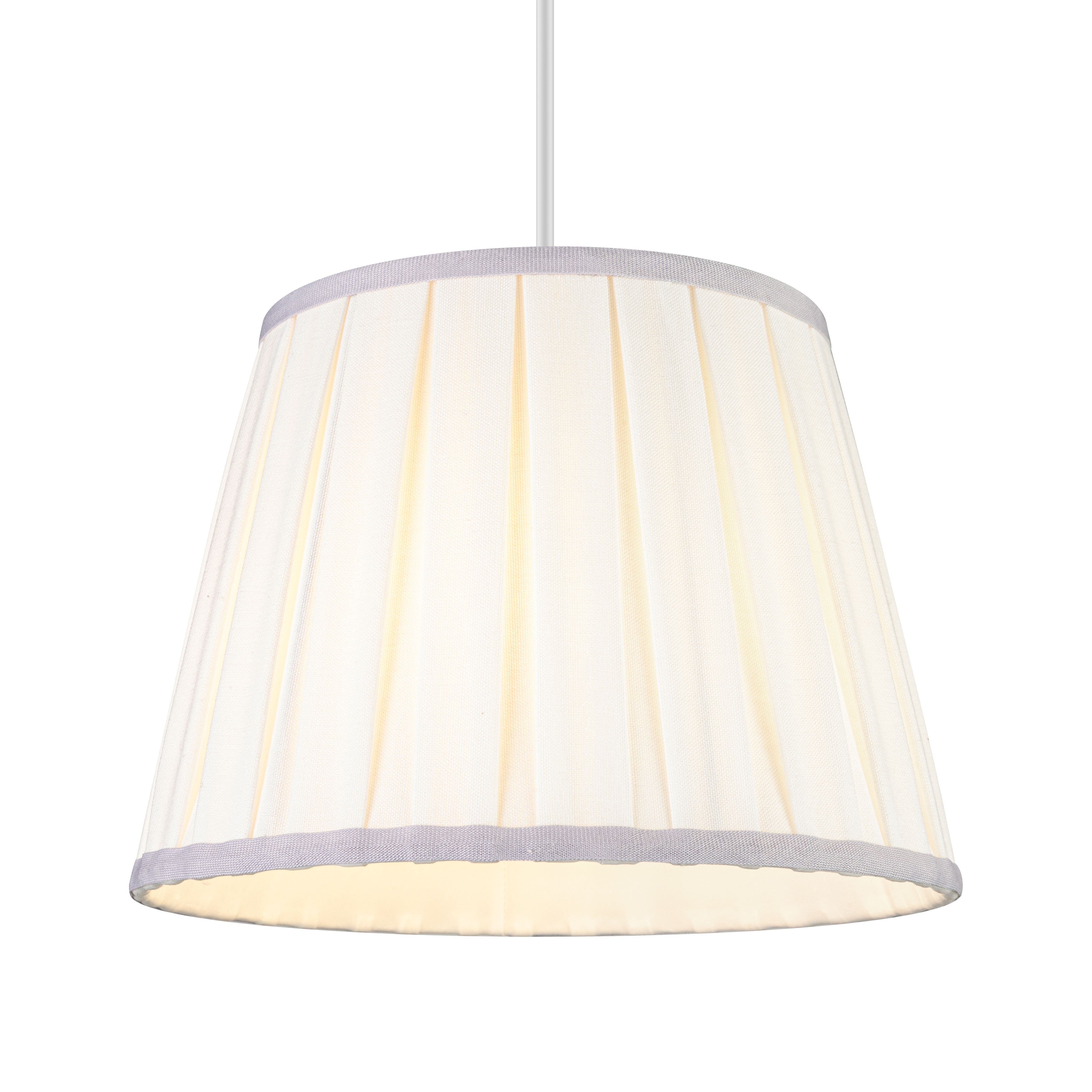 Cream & Grey Pleated Tapered Lamp shade (D)25cm
