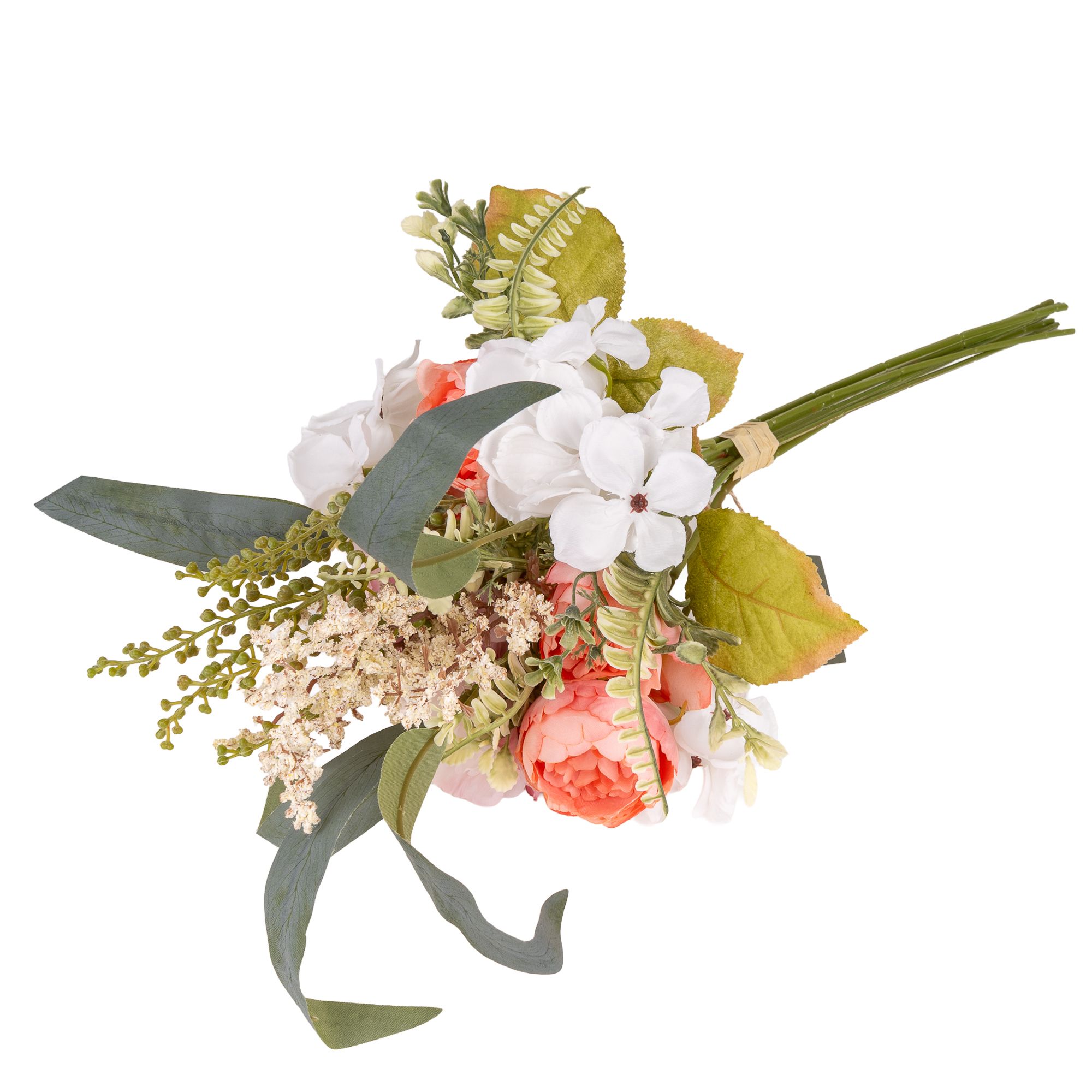 Cream & Pink Peony Bunch Artificial flower (H) 340mm