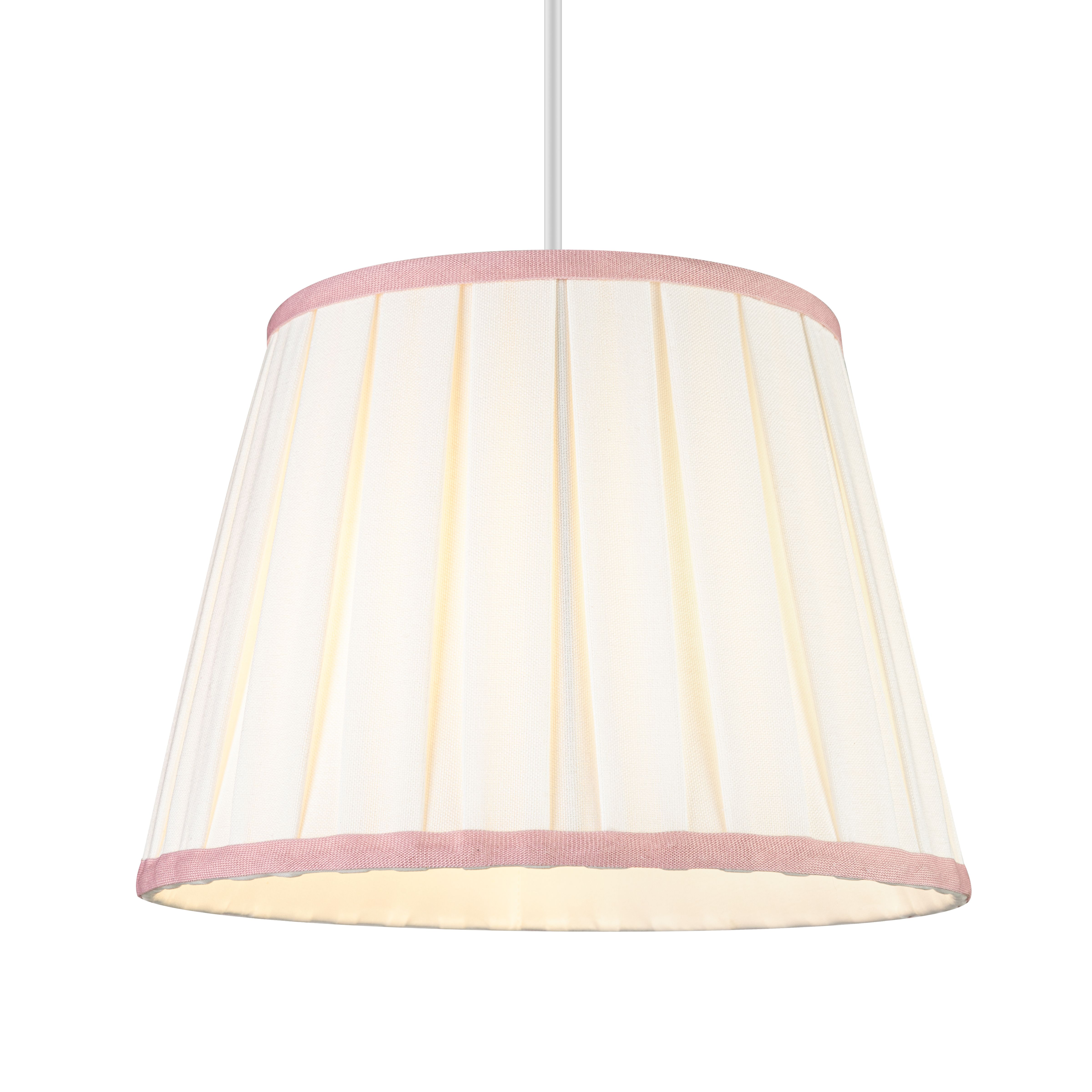 Cream & Pink Pleated Tapered Lamp shade (D)25cm