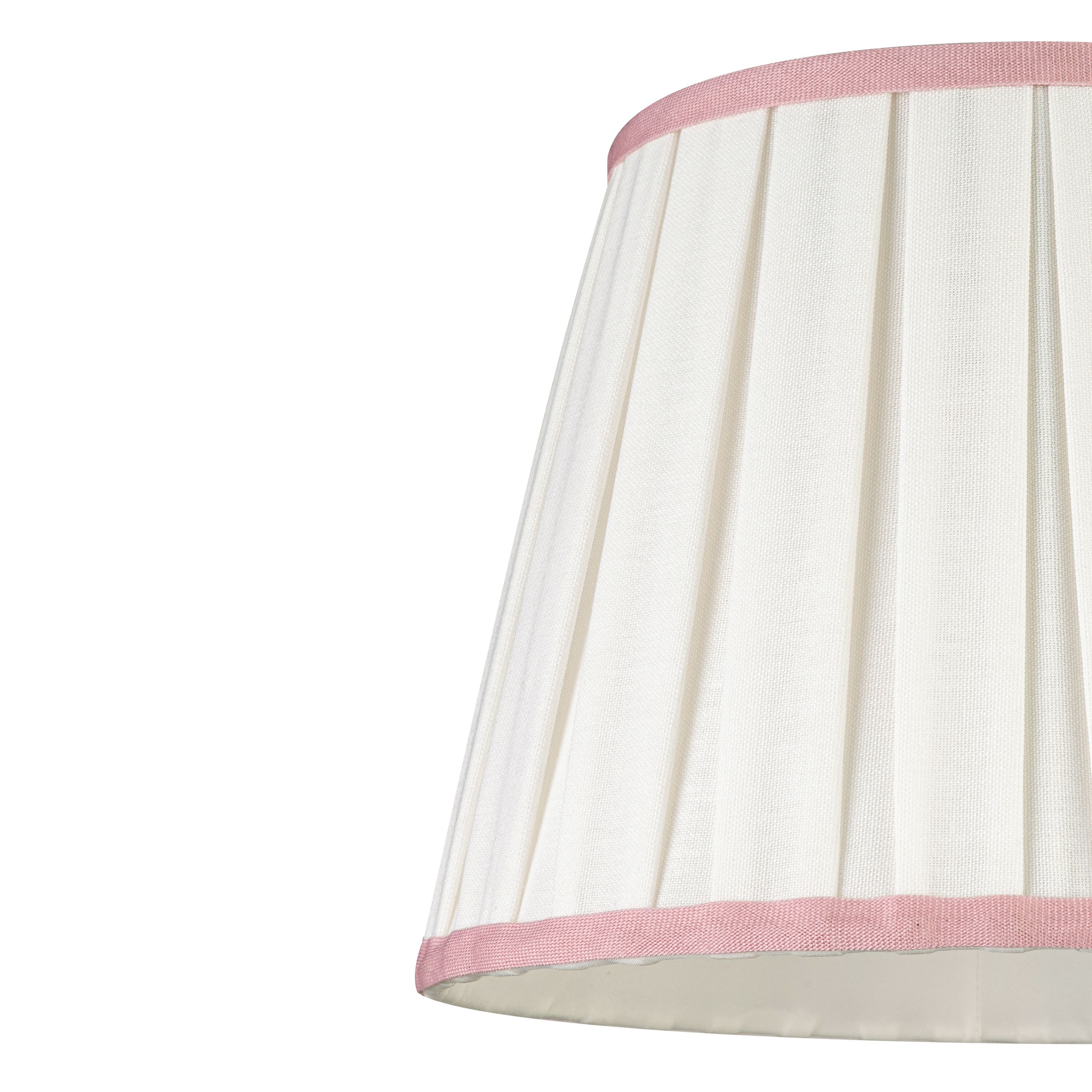 Cream & Pink Pleated Tapered Lamp shade (D)25cm