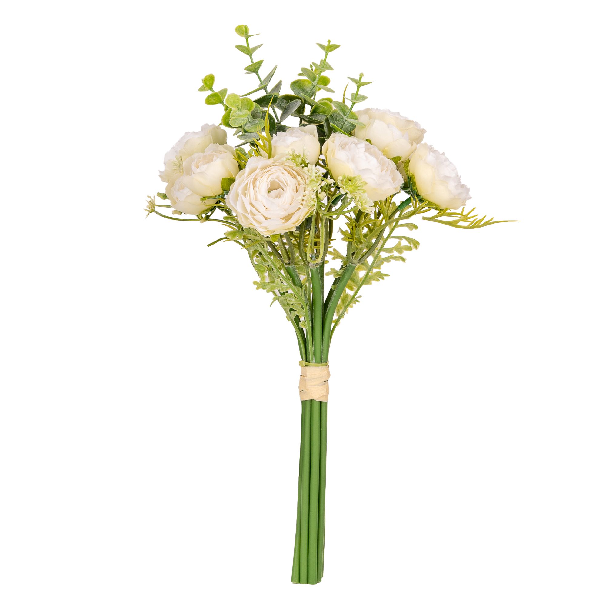 Cream Ranunculus Bunch Artificial flower (H) 340mm