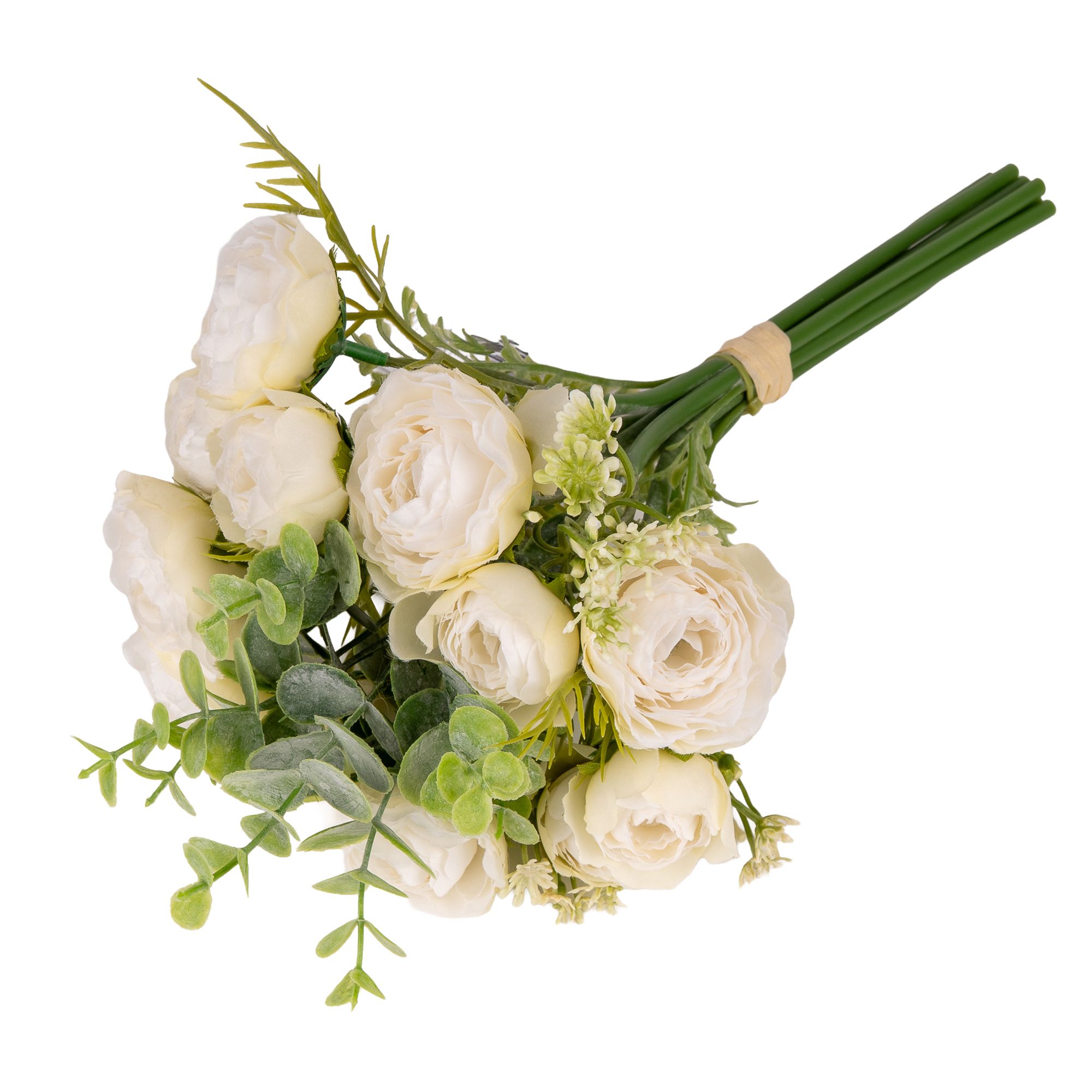 Cream Ranunculus Bunch Artificial flower (H) 340mm