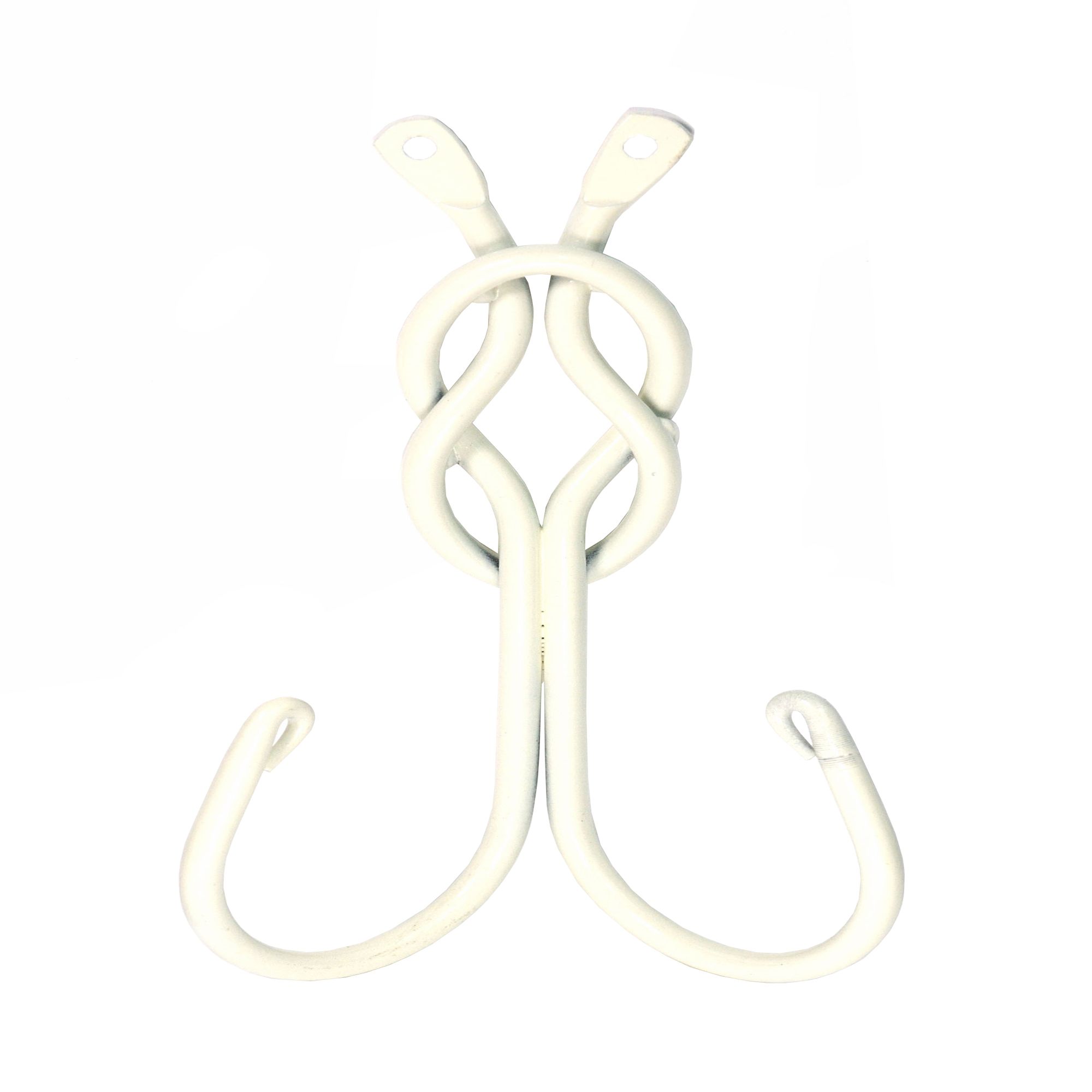 Cream Steel Double Hook (H)98mm (W)48mm | DIY at B&Q