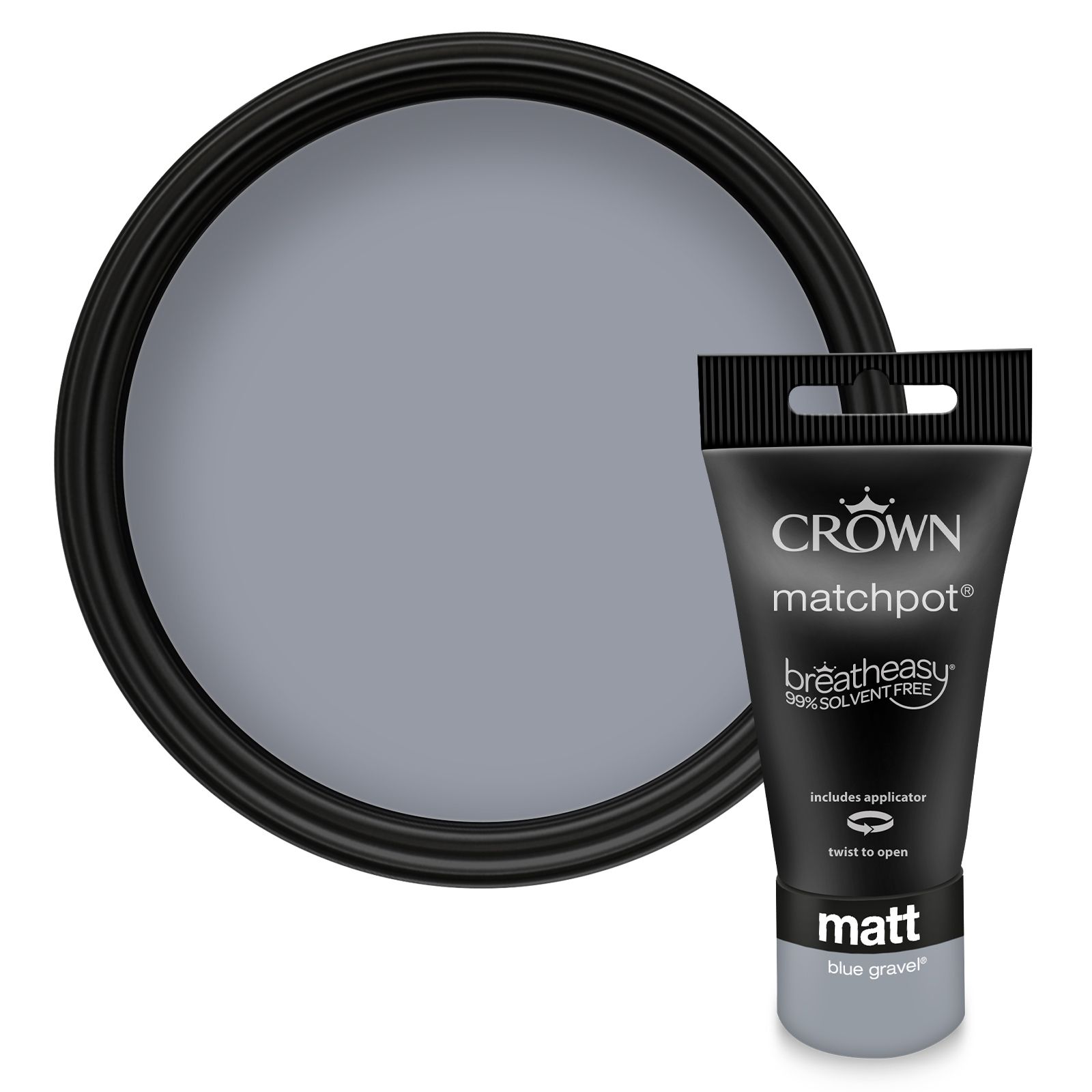 Crown Breatheasy Blue gravel Matt Emulsion paint, 40ml | DIY at B&Q