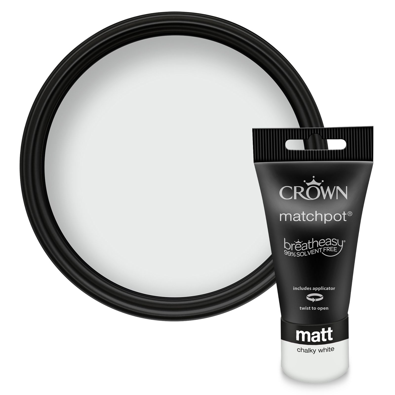 Crown Breatheasy Chalky white Matt Emulsion paint, 40ml