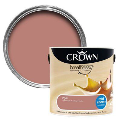 Crown Breatheasy Nyc Mid sheen Emulsion paint, 2.5L