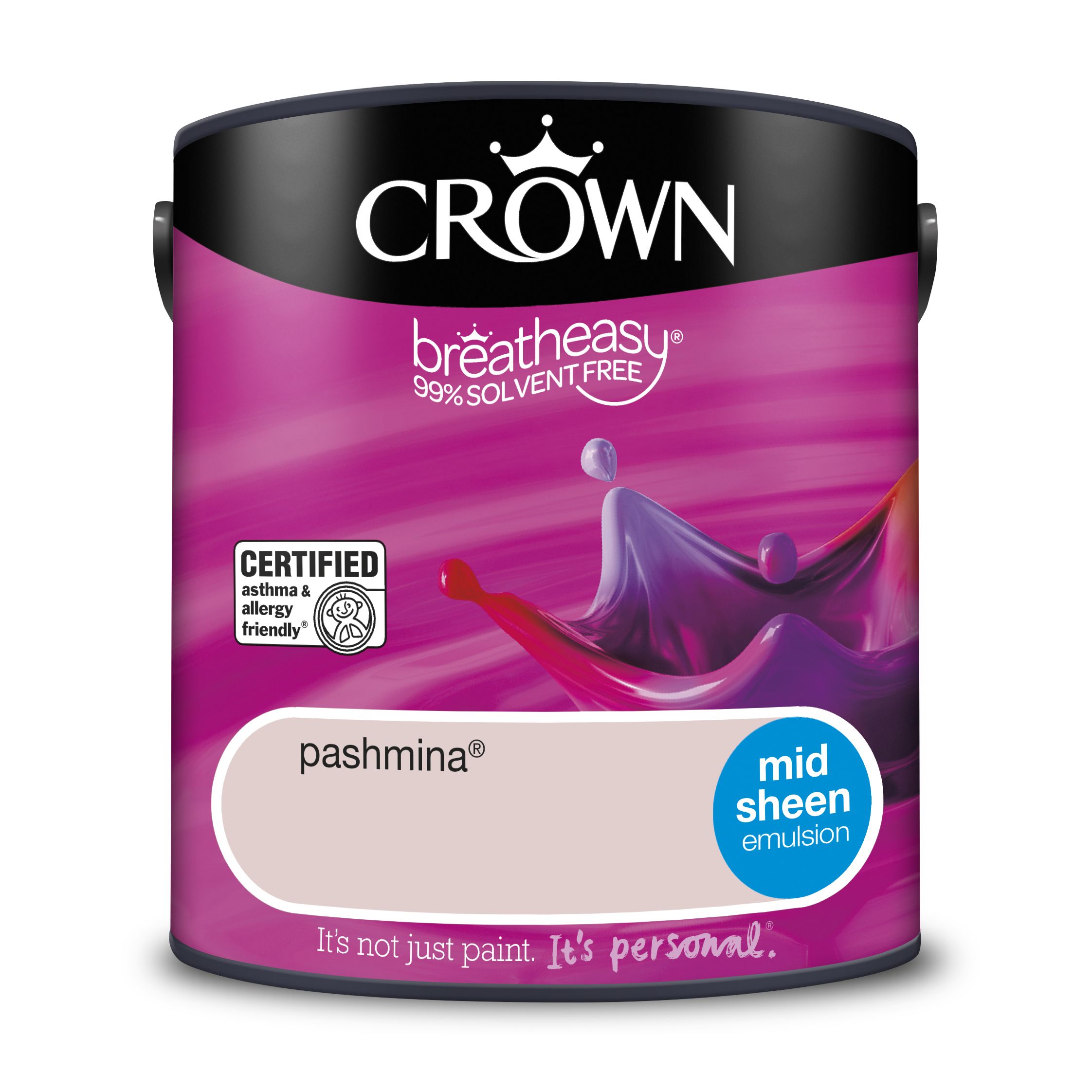 Crown Breatheasy Pashmina Mid sheen Wall & ceiling Emulsion paint, 2.5L