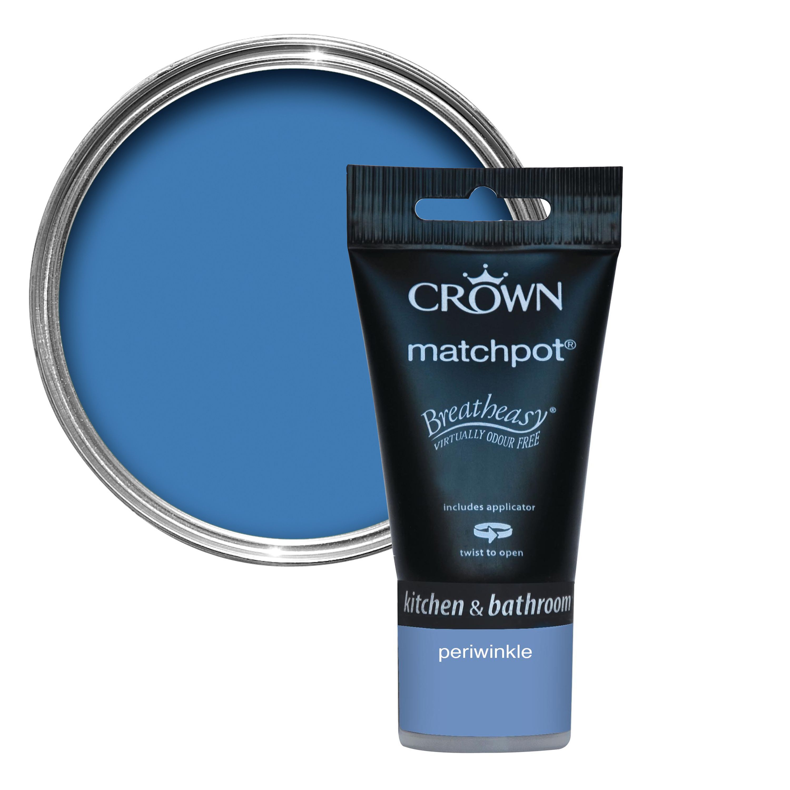 Crown Breatheasy Periwinkle Mid sheen Emulsion paint, 40ml | DIY at B&Q