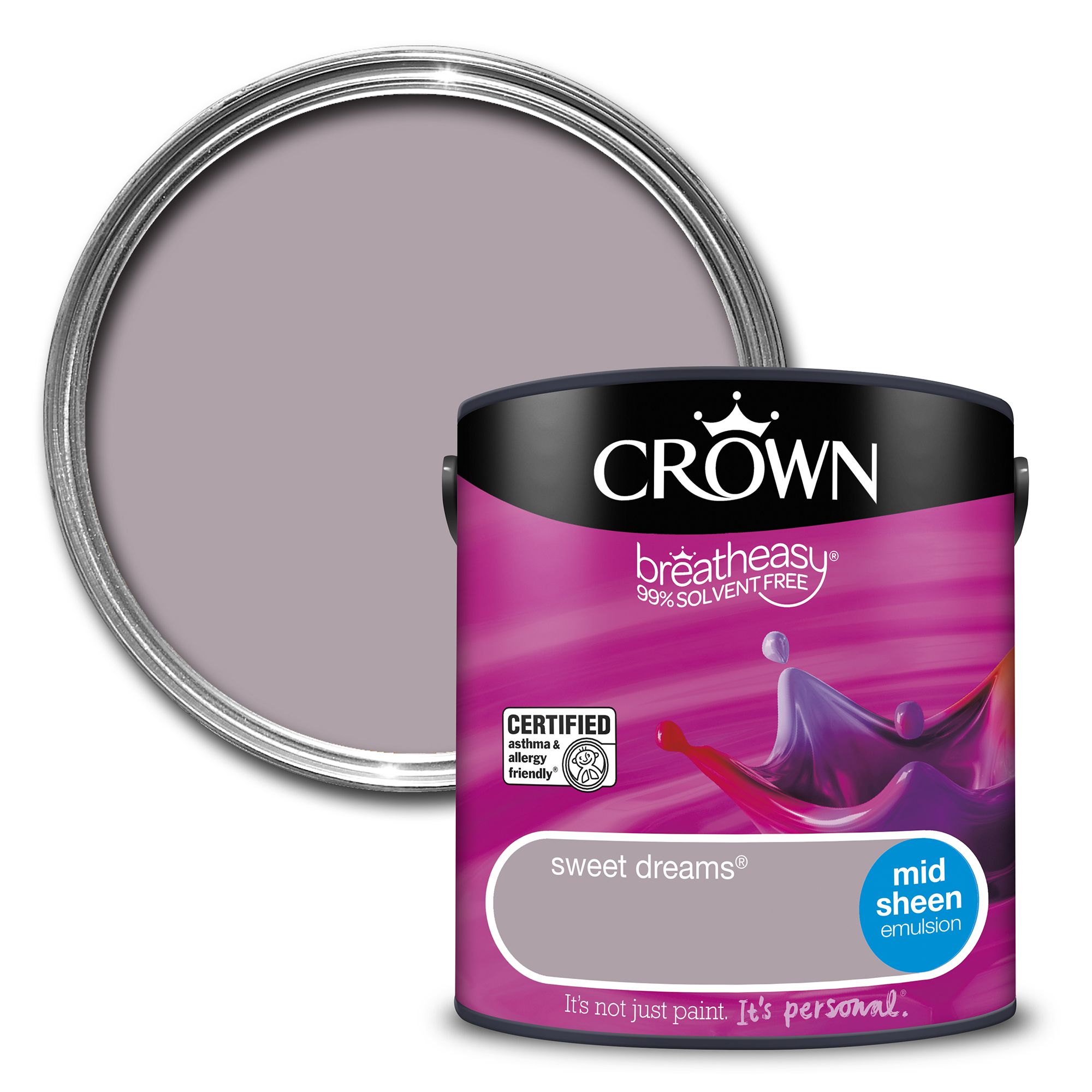 Crown Breatheasy Sweet dreams Mid sheen Wall & ceiling Emulsion paint, 2.5L