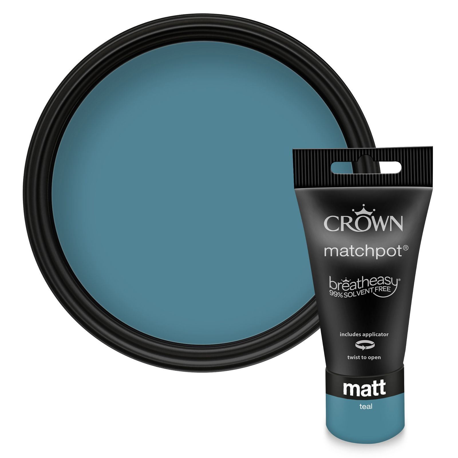 Crown Breatheasy Teal Matt Emulsion paint, 40ml | DIY at B&Q
