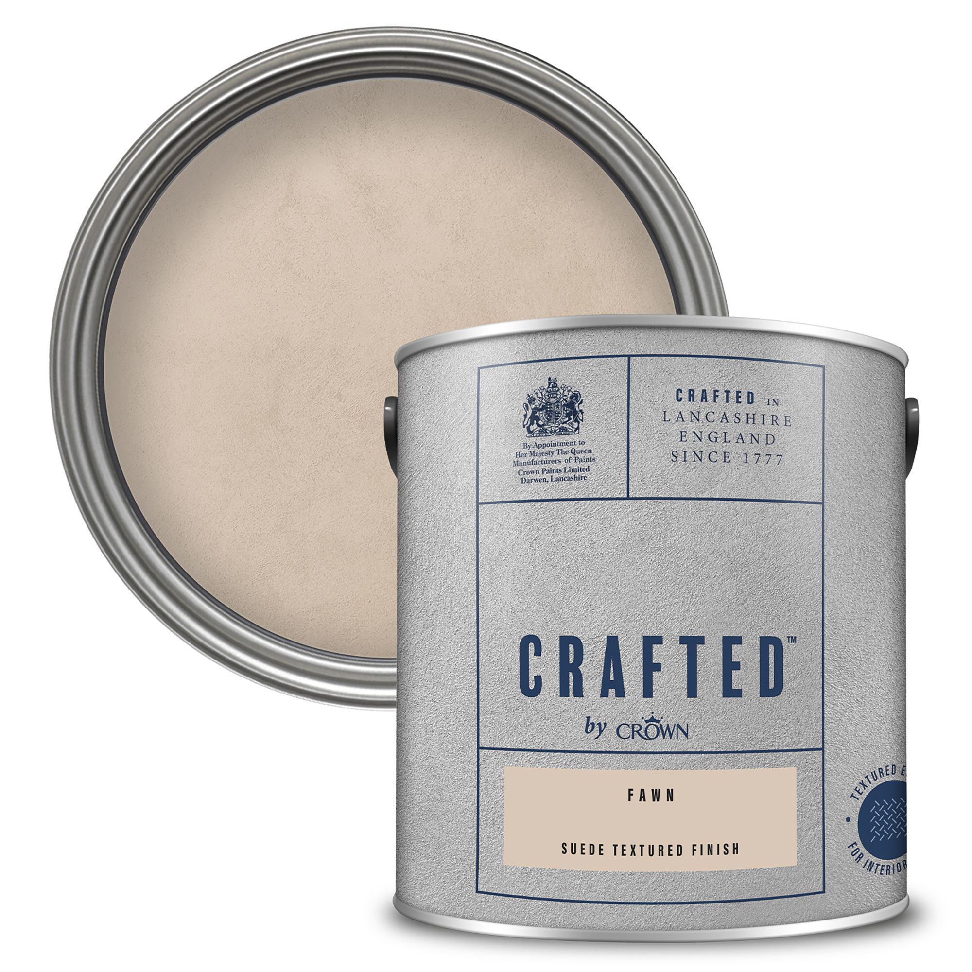 Crown Crafted Fawn Matt Suede effect Wall Emulsion paint, 2.5L
