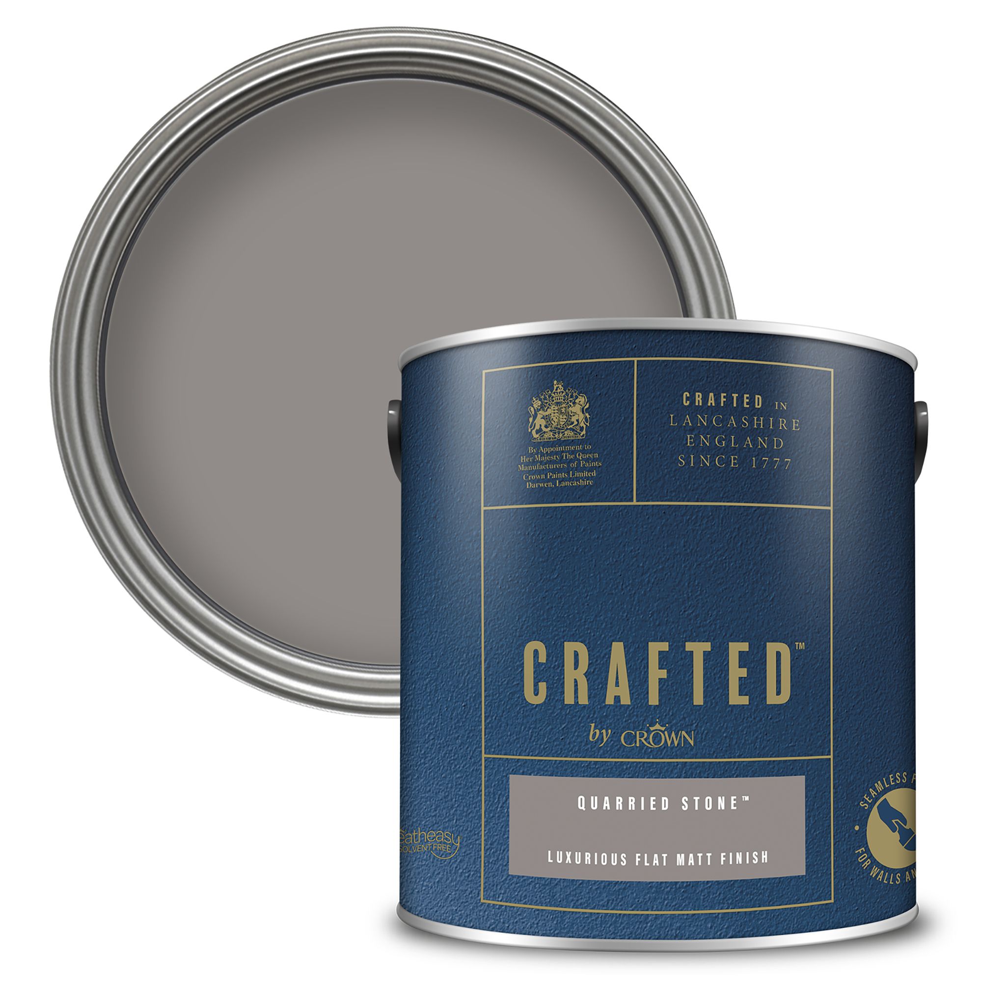 Crown Crafted Quarried Stone Flat matt Multi-surface Emulsion paint, 2.5L