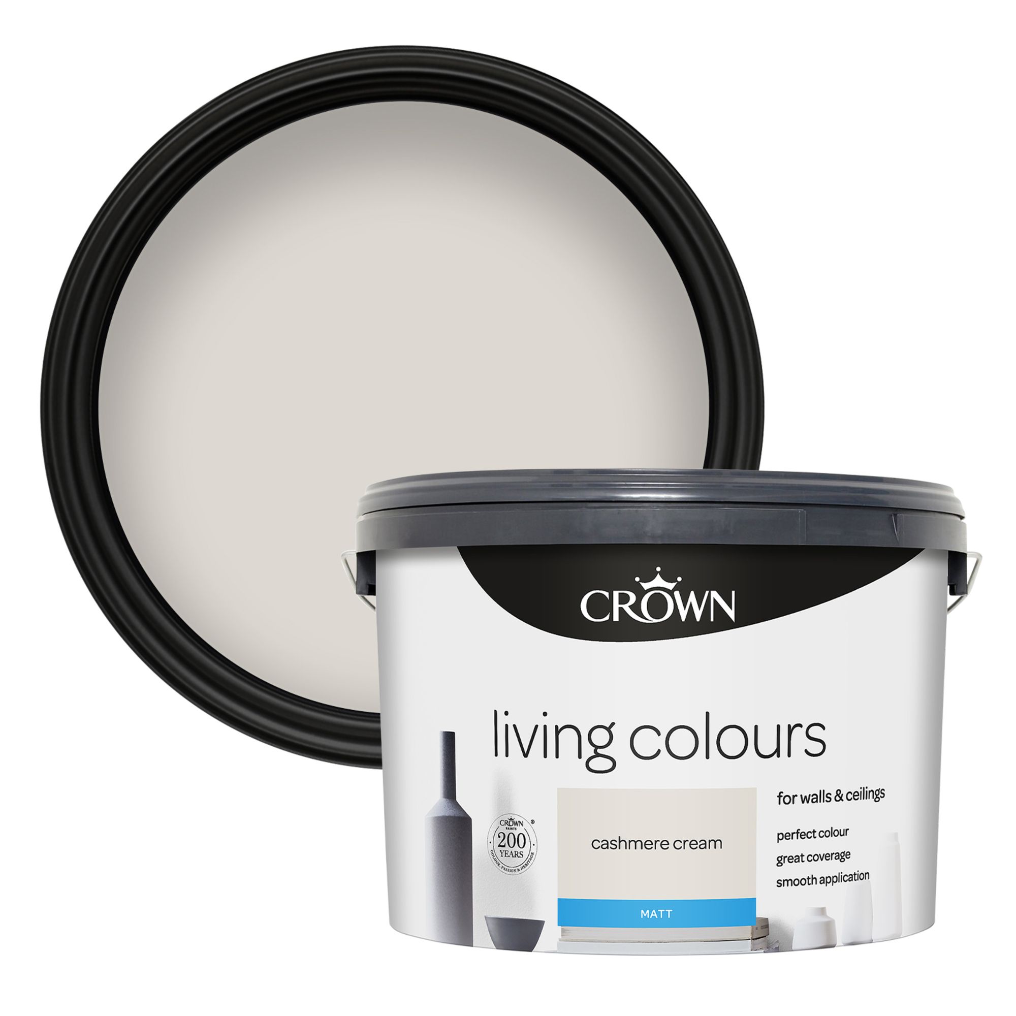 Crown Living Colours Cream Matt Emulsion paint, 10L | DIY at B&Q
