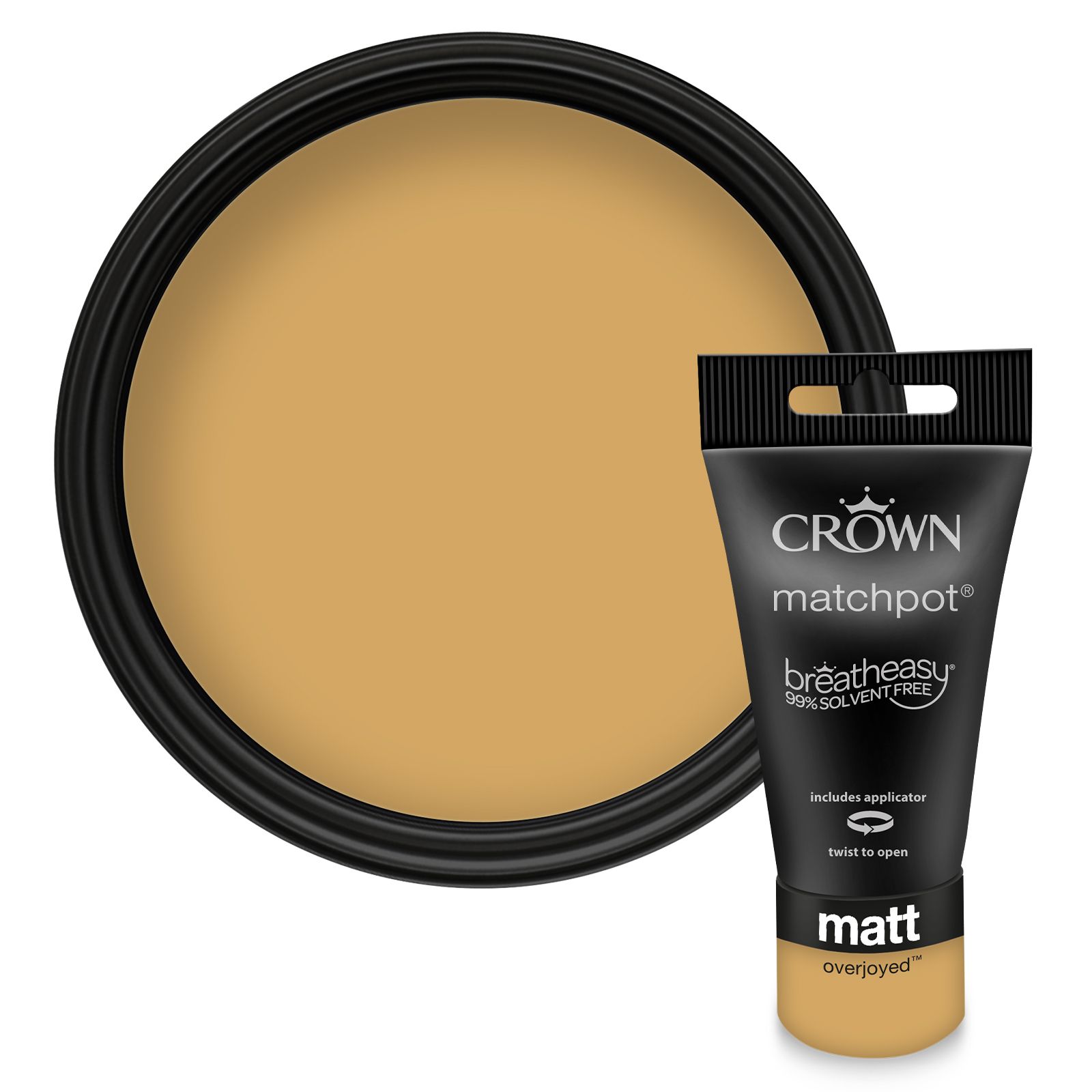 Crown Overjoyed Matt Emulsion paint, 40ml | DIY at B&Q