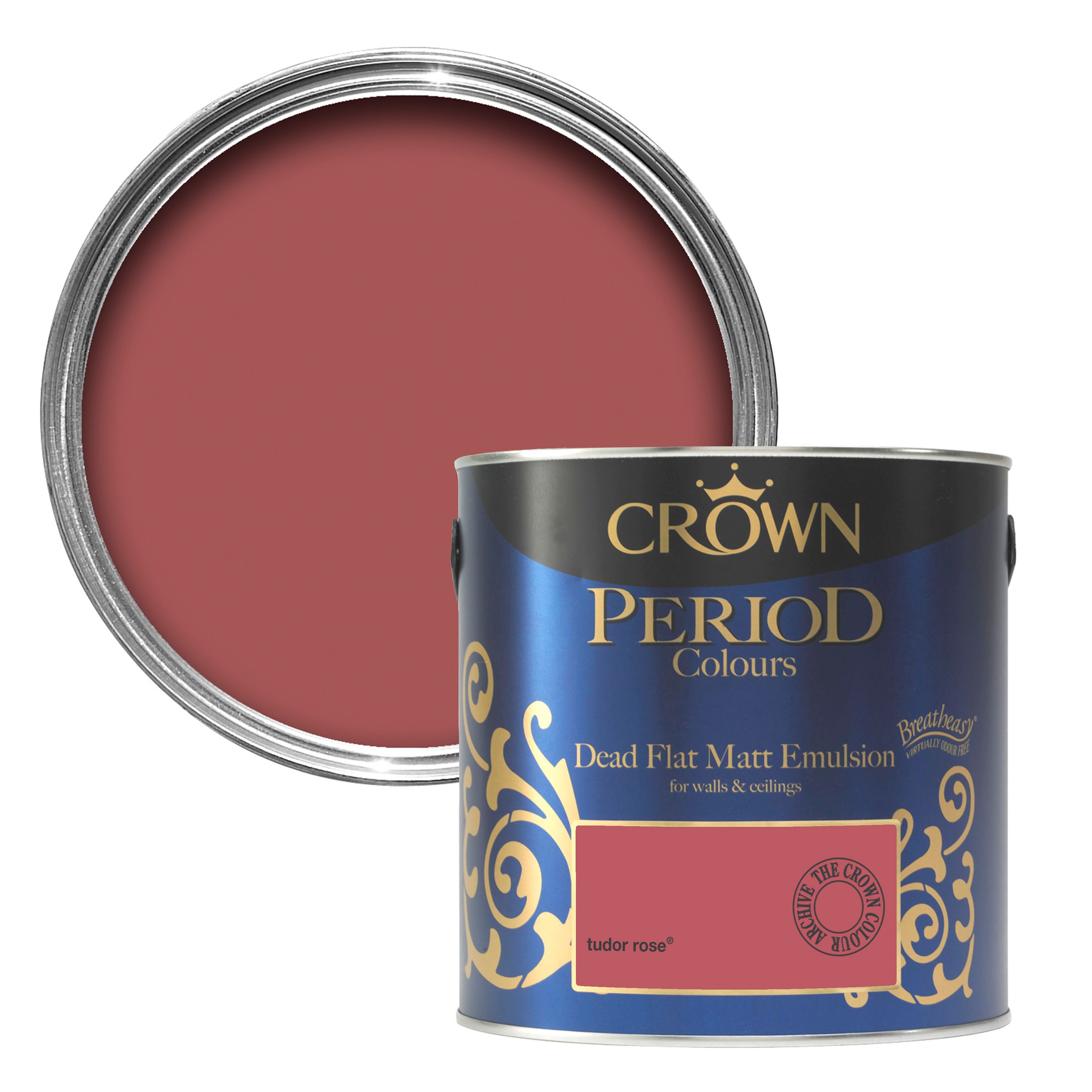 Crown Period Tudor rose Matt Emulsion paint 2.5L Tin | DIY at B&Q