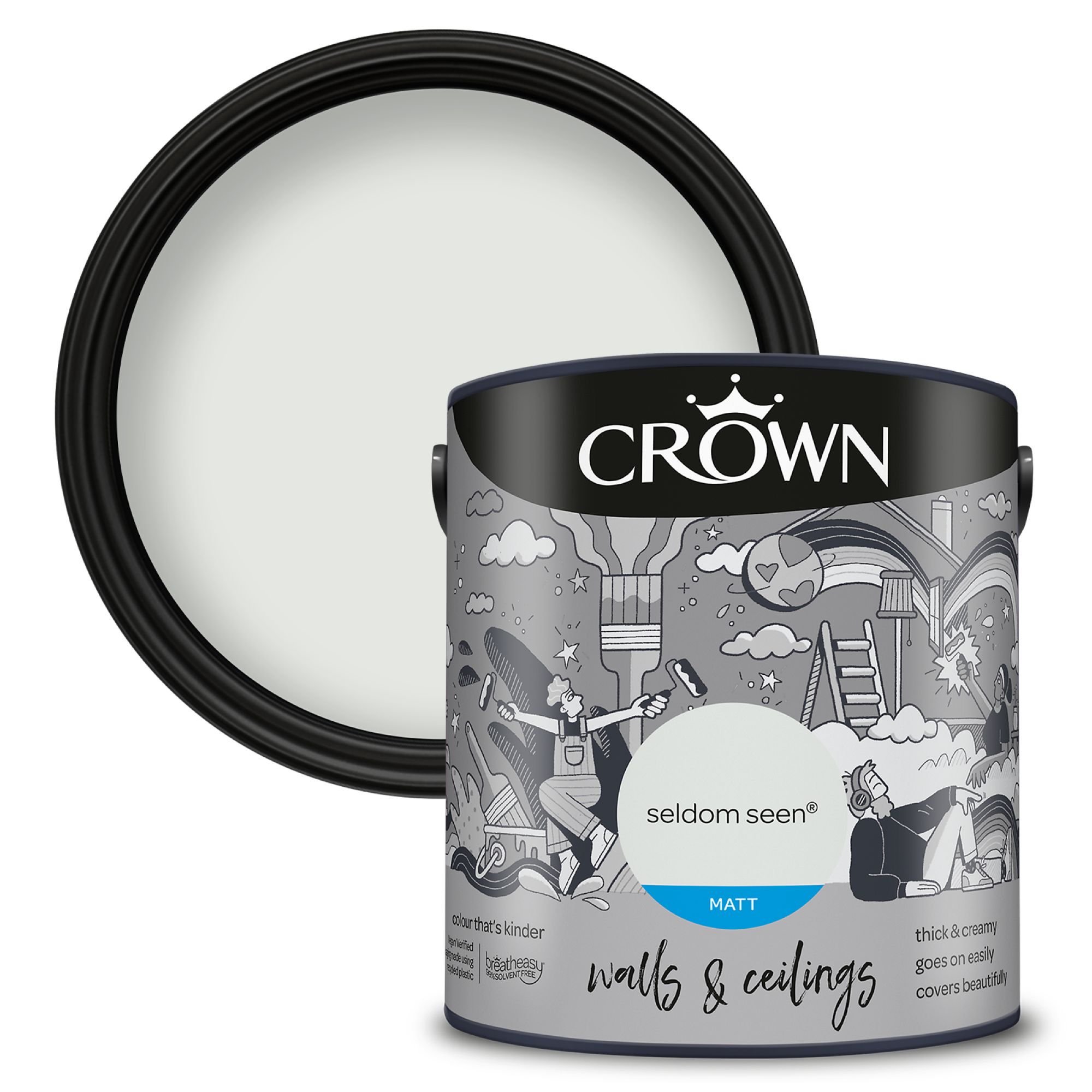 Crown Seldom Seen Matt Wall & ceiling Emulsion paint, 2.5L