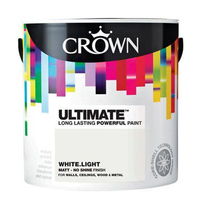 CROWN ULTIMATE PURE BRILLIANT WHITE MATT EMULSION PAINT, 2.5L