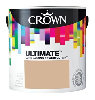 Crown Ultimate Taupe mid Matt Emulsion paint, 2.5L | DIY at B&Q