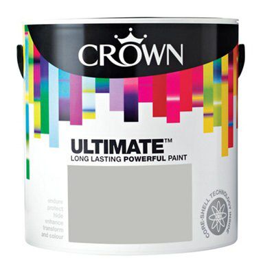 Crown Ultimate White mid Matt Emulsion paint, 2.5L