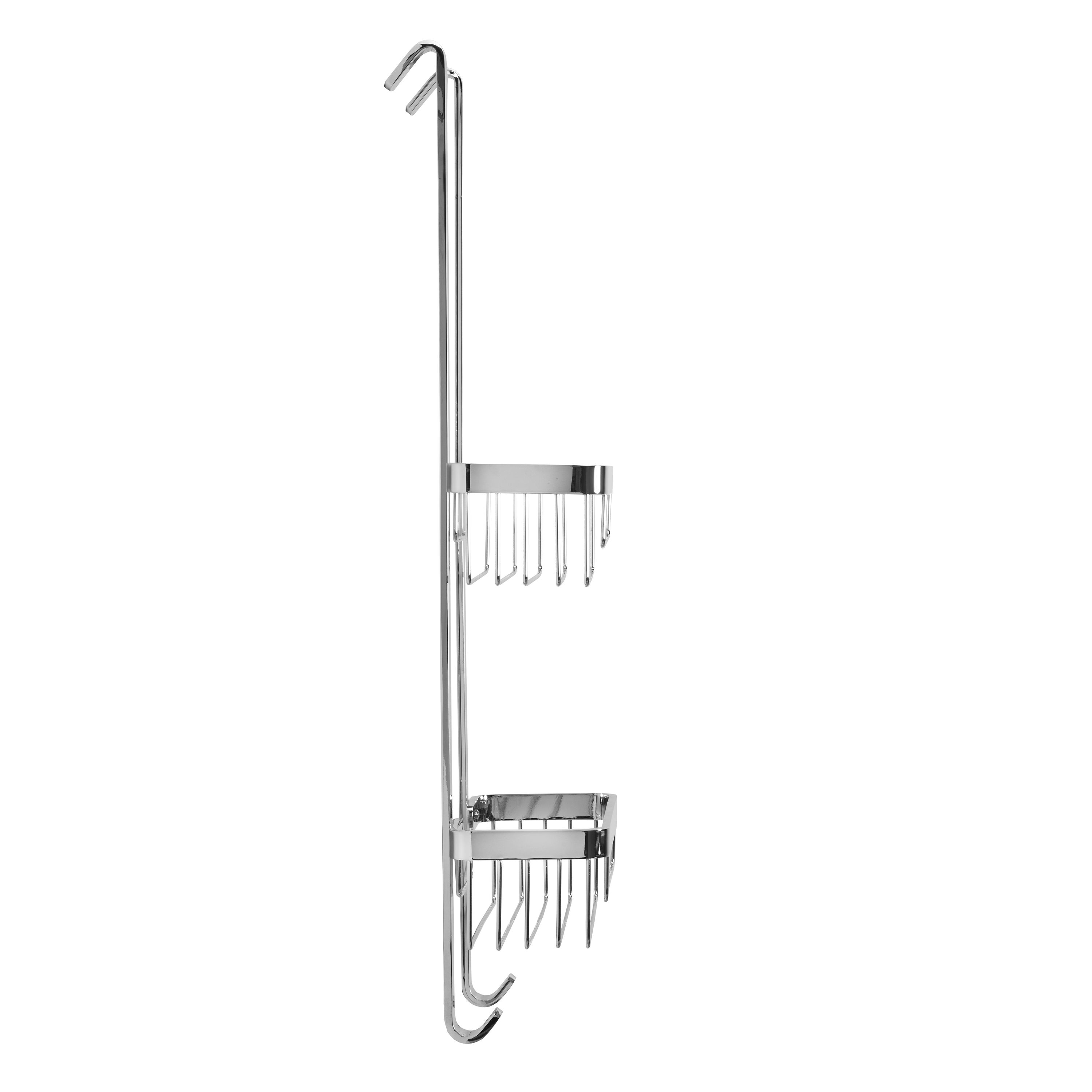 Croydex 2 tier Chrome effect Aluminium Large 2 compartments Hook over ...