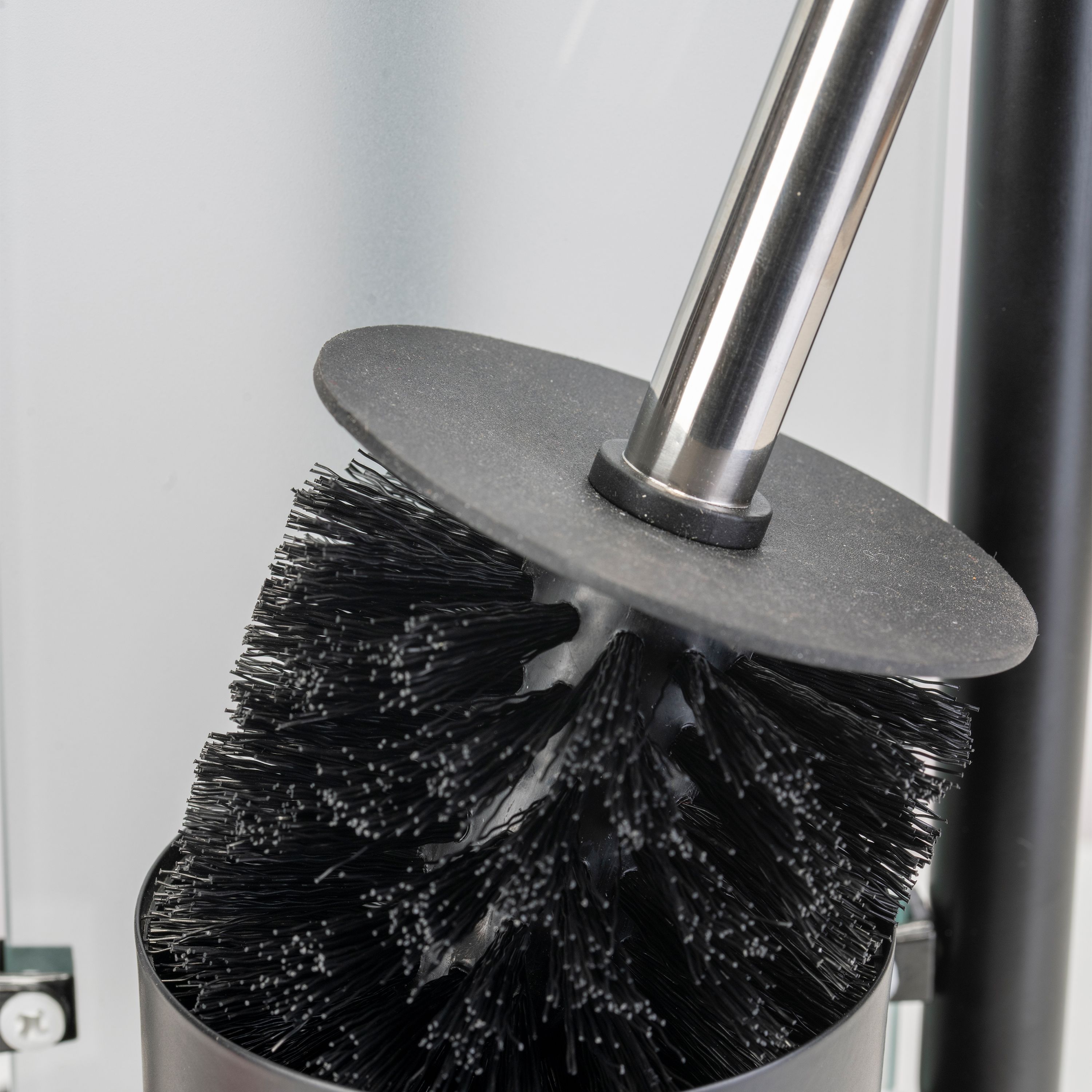 Croydex Black Chrome effect Freestanding Toilet butler