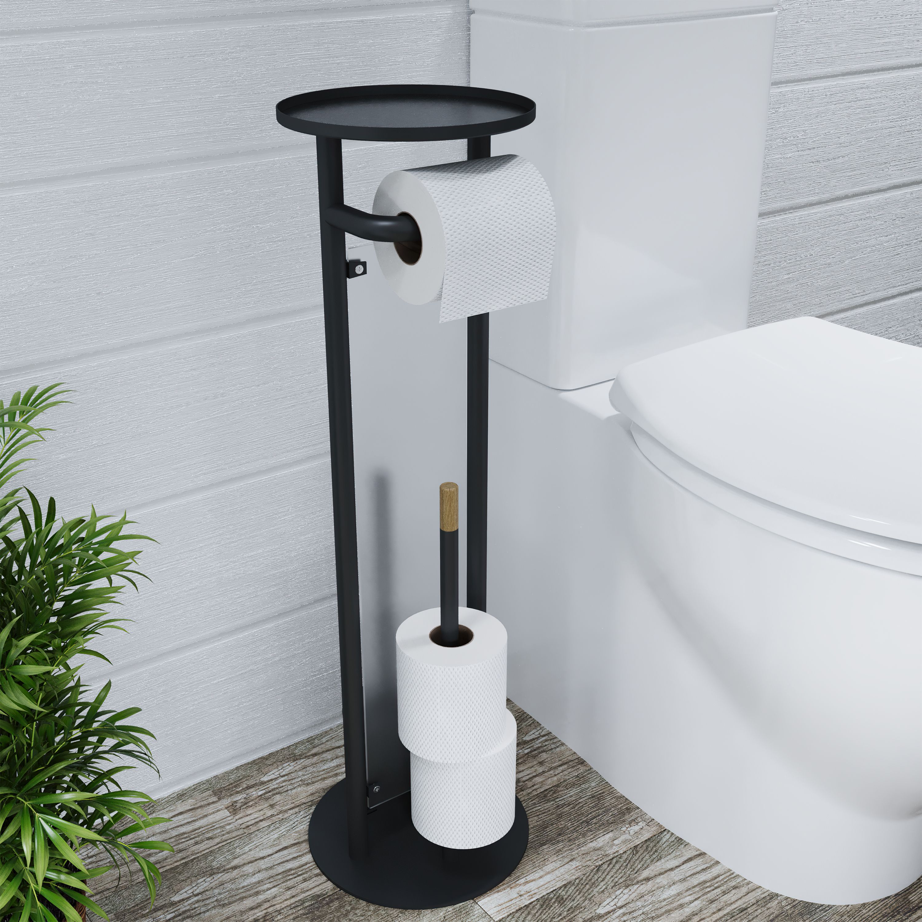 Croydex Black Freestanding Toilet butler