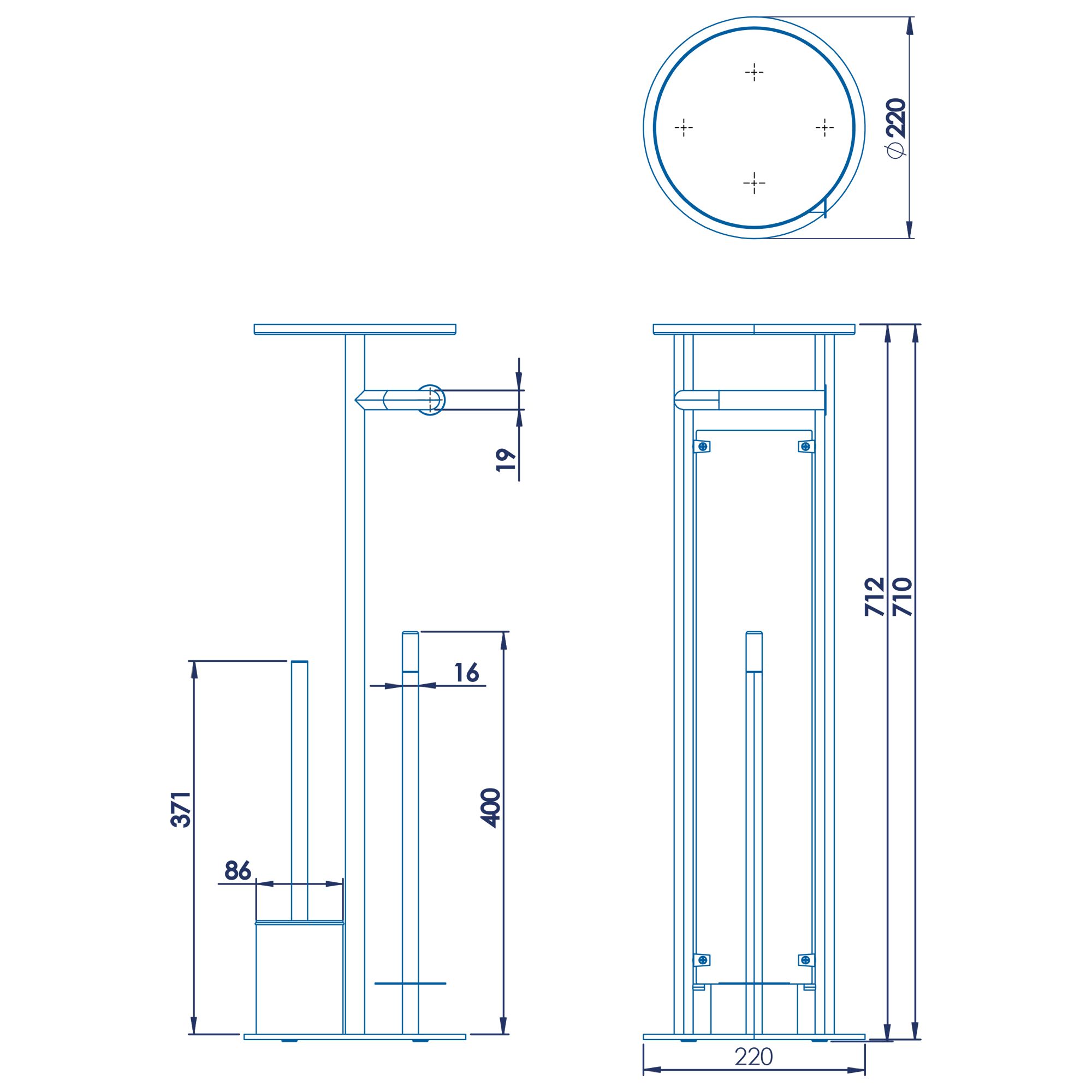 Croydex Black Freestanding Toilet butler
