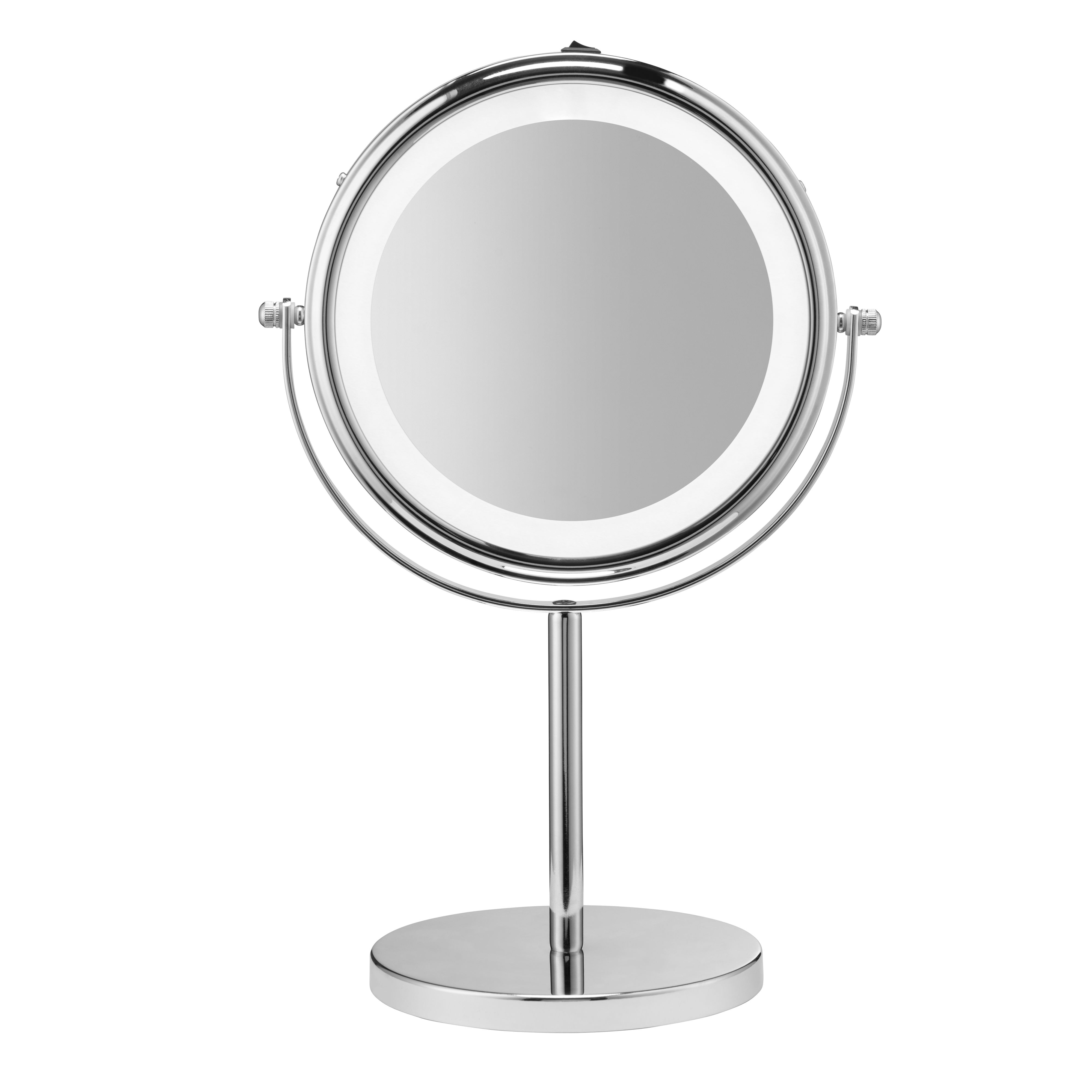 Croydex Chrome effect Round Freestanding Bathroom Illuminated Modern ...
