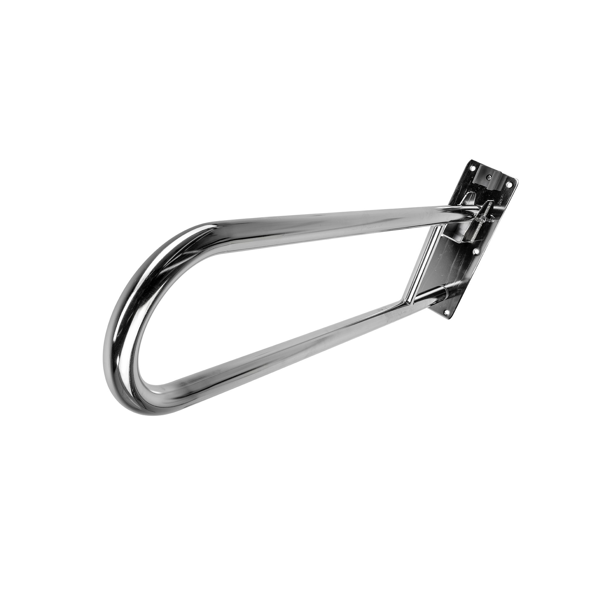 Croydex Chrome effect Straight Support Fold away Grab rail (L)850mm at B&Q