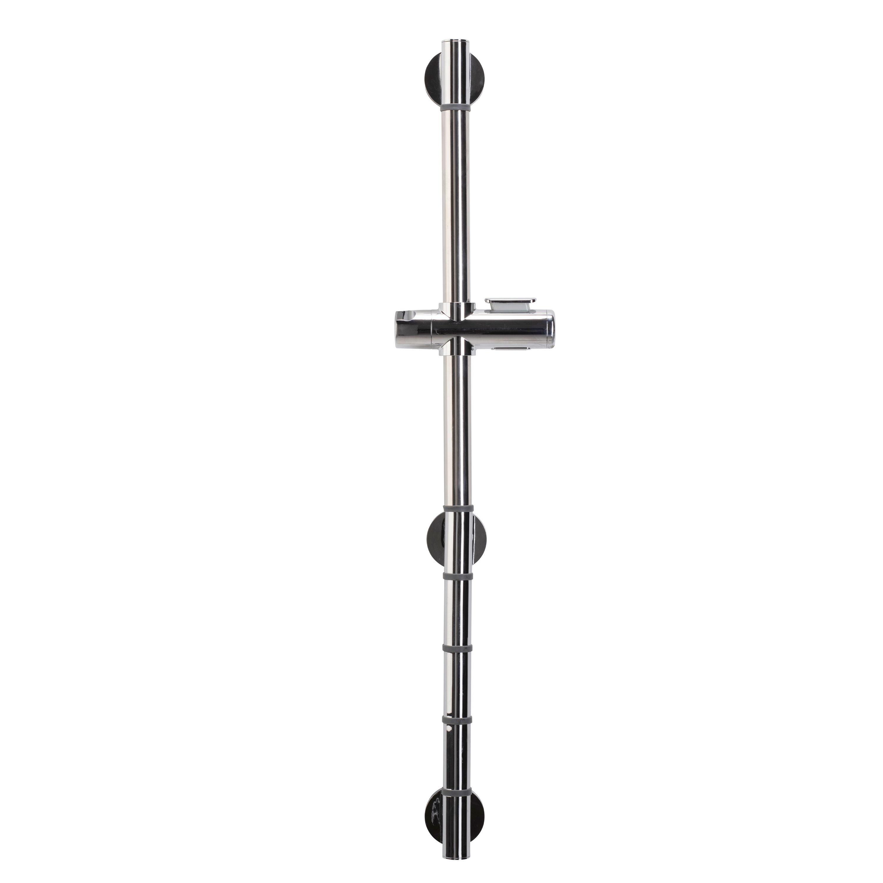 Croydex Chrome effect Straight Wall-mounted Grab rail (L)930mm