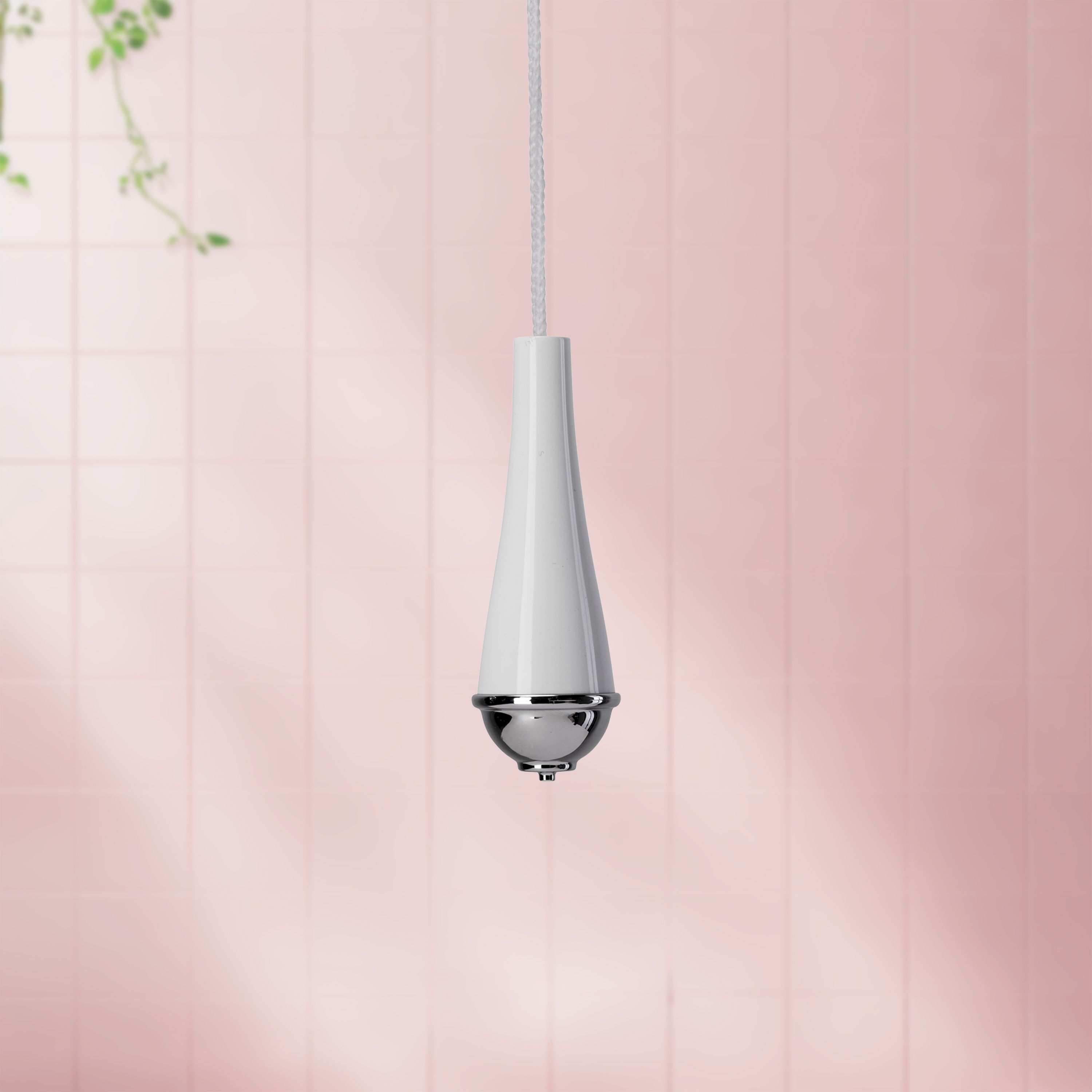 Buy Croydex Classic White Chrome effect Plastic & string Light pull ...