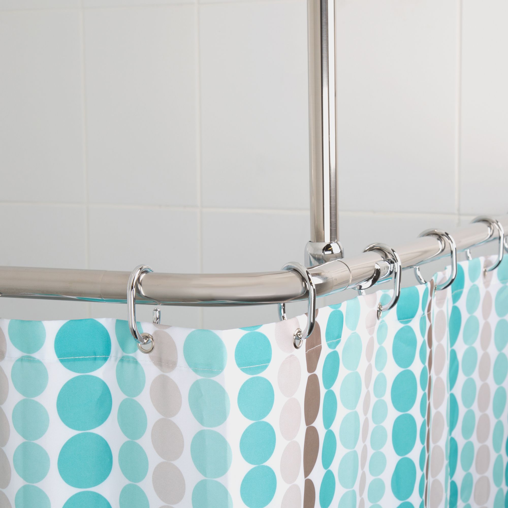 Croydex Superline Rectangular Shower curtain rod (L)252cm