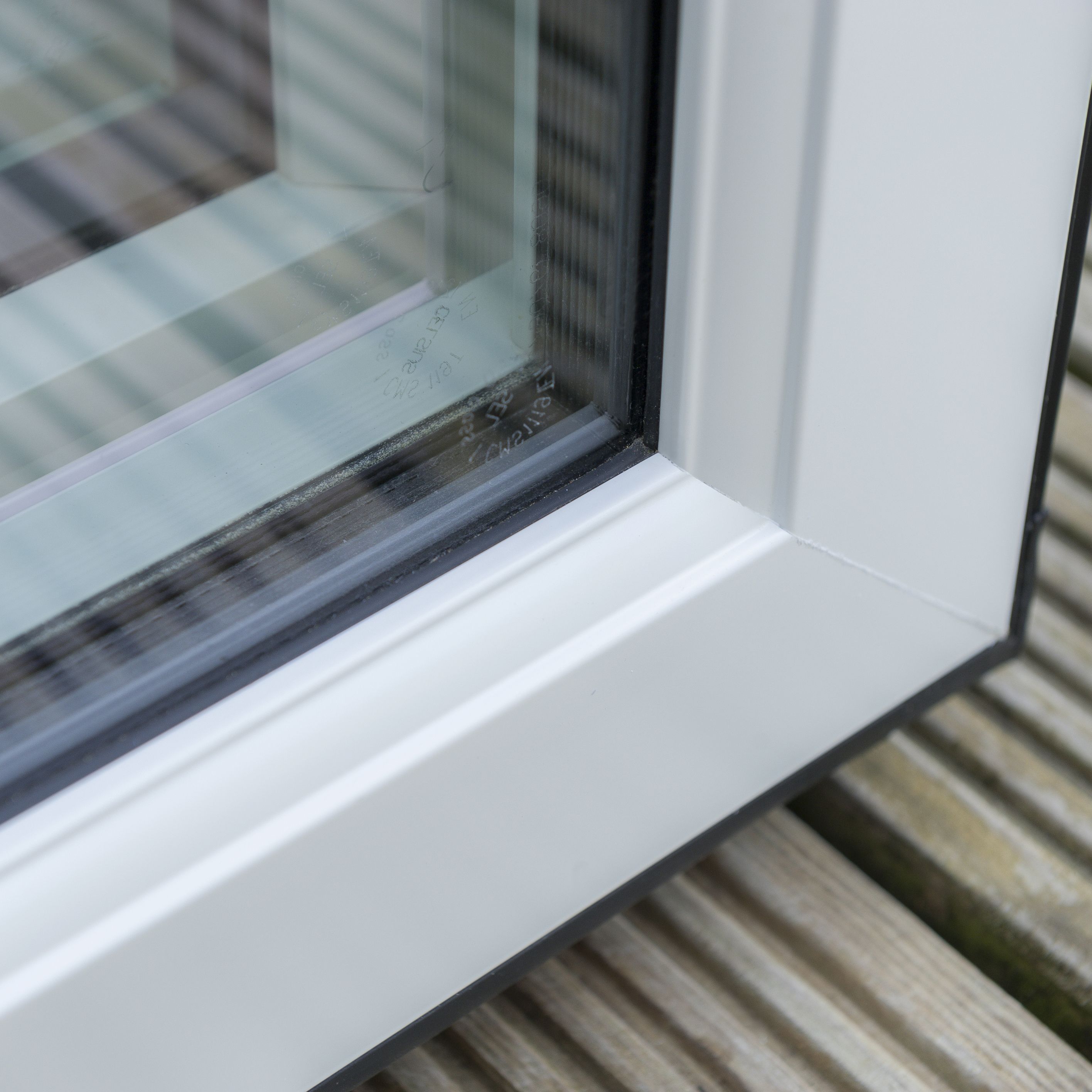 Crystal Glazed Grey External Back door, (H)2104mm (W)920mm