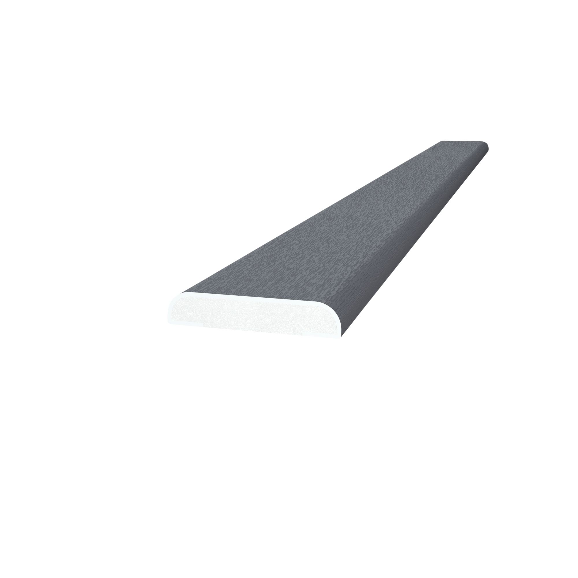 Crystal Grey Polyvinyl chloride (PVC) D-Shape Flat moulding (L)2.5m (W ...