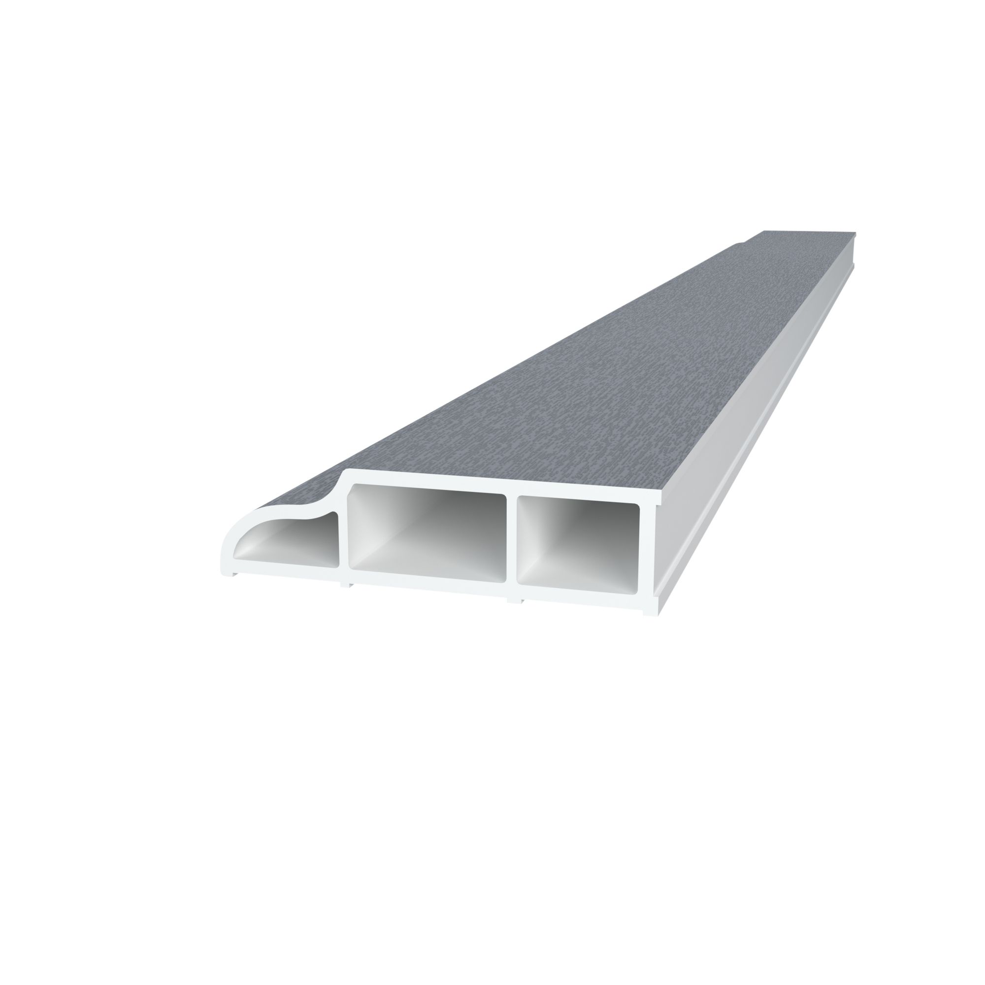 Crystal Grey Polyvinyl chloride (PVC) Flat Architrave (L)2500mm (W)46mm