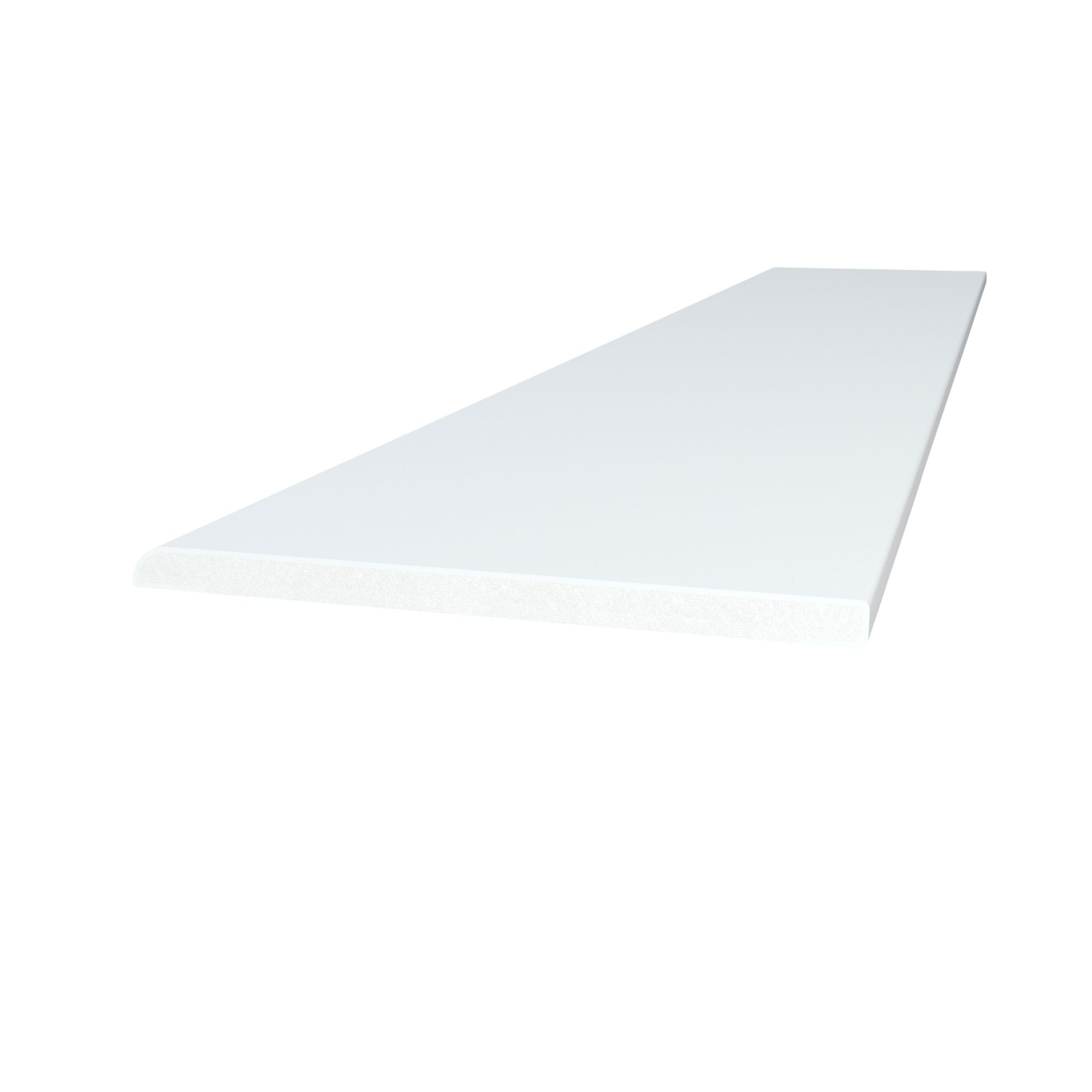 Crystal White Polyvinyl chloride (PVC) Bullnose Flat moulding (L)2.5m ...