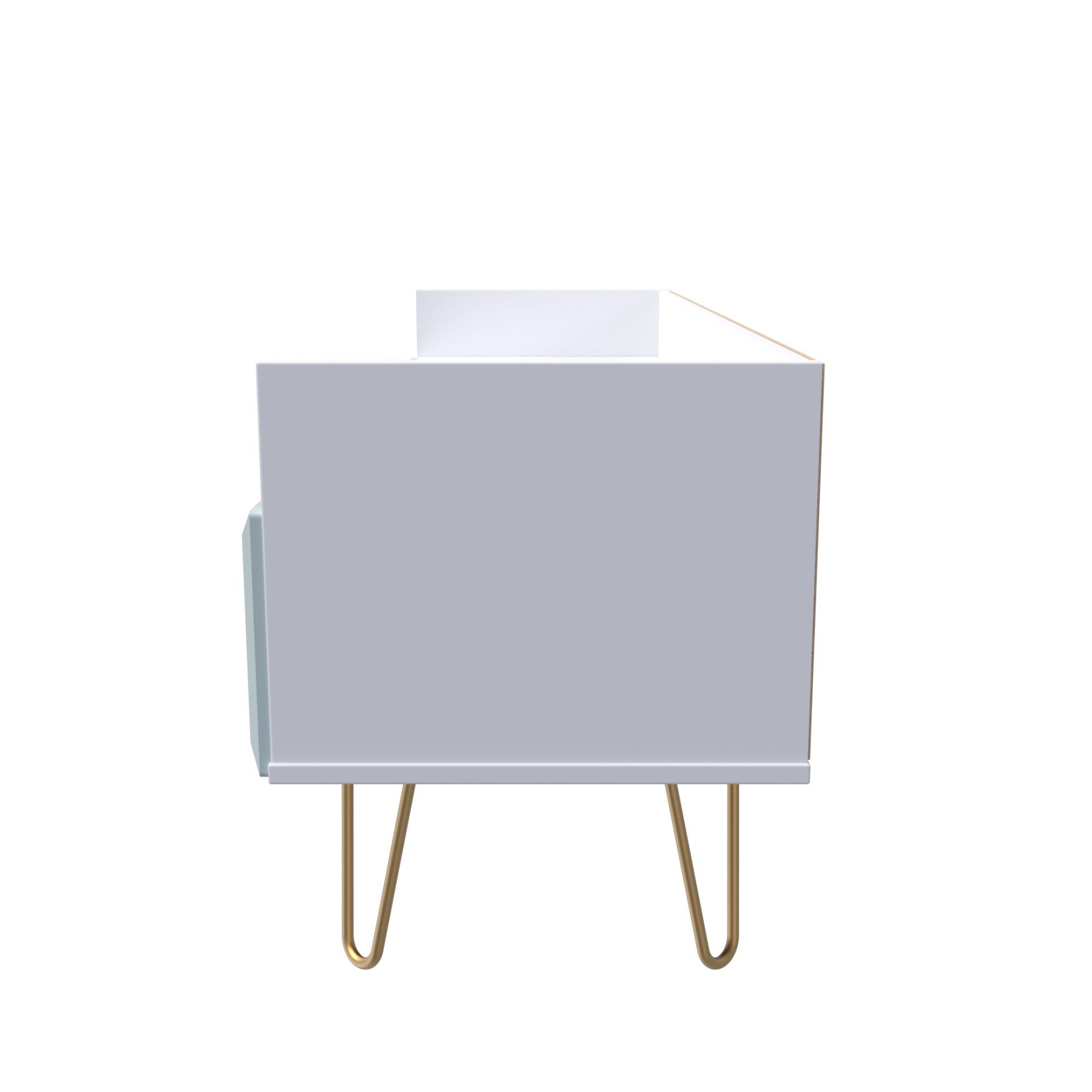 Cube Ready assembled Matt duck egg & white Media unit with 2 drawers ...