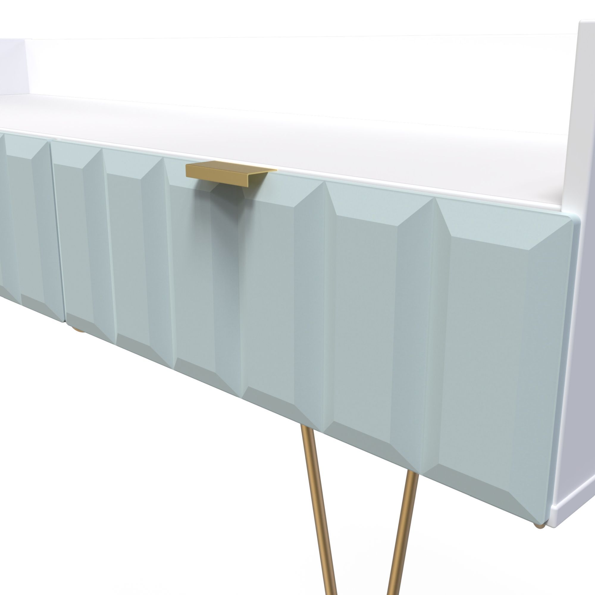 Cube Ready assembled Matt duck egg & white Media unit with 2 drawers ...