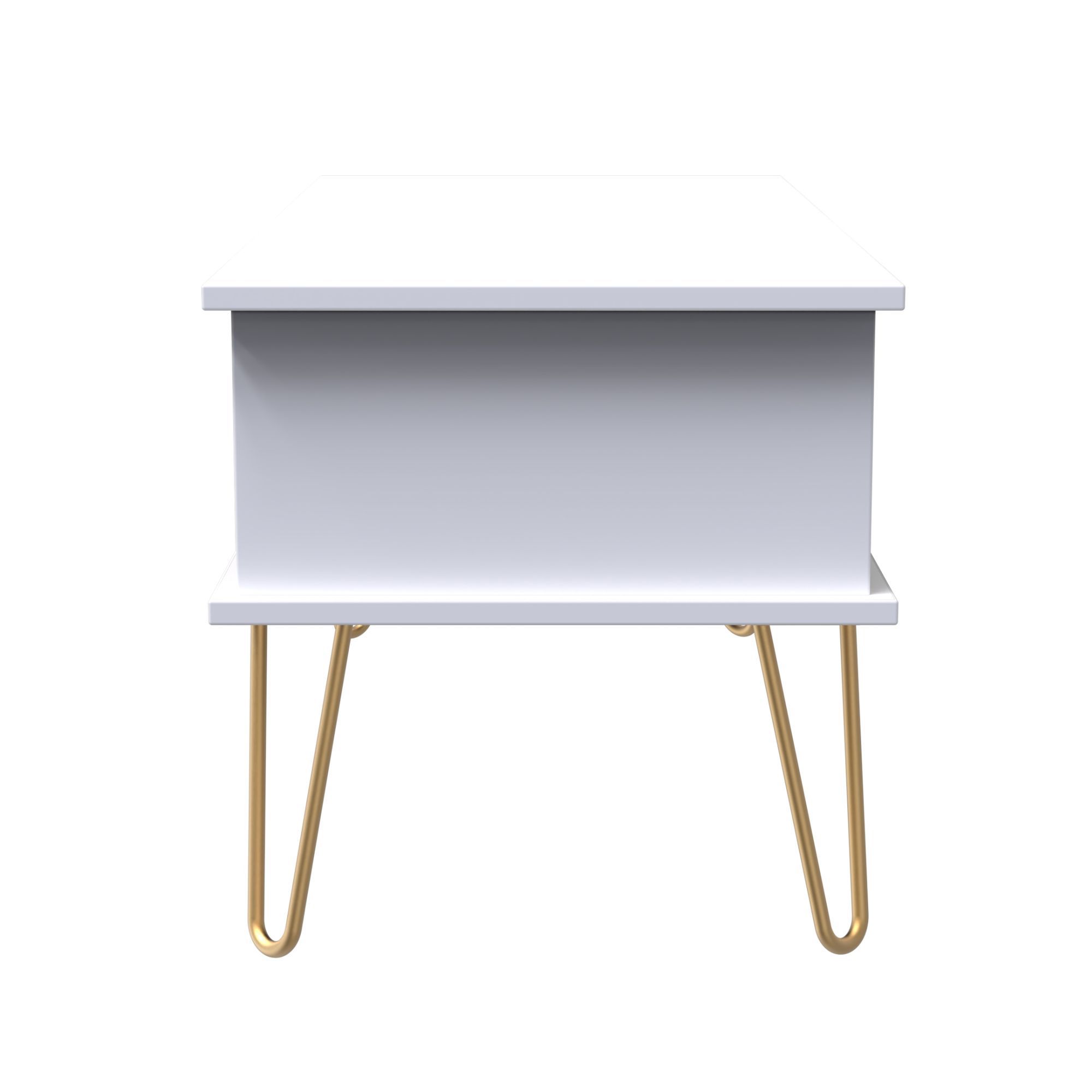 Cube Ready assembled Matt indigo & white 1 Drawer Small Coffee table (H ...