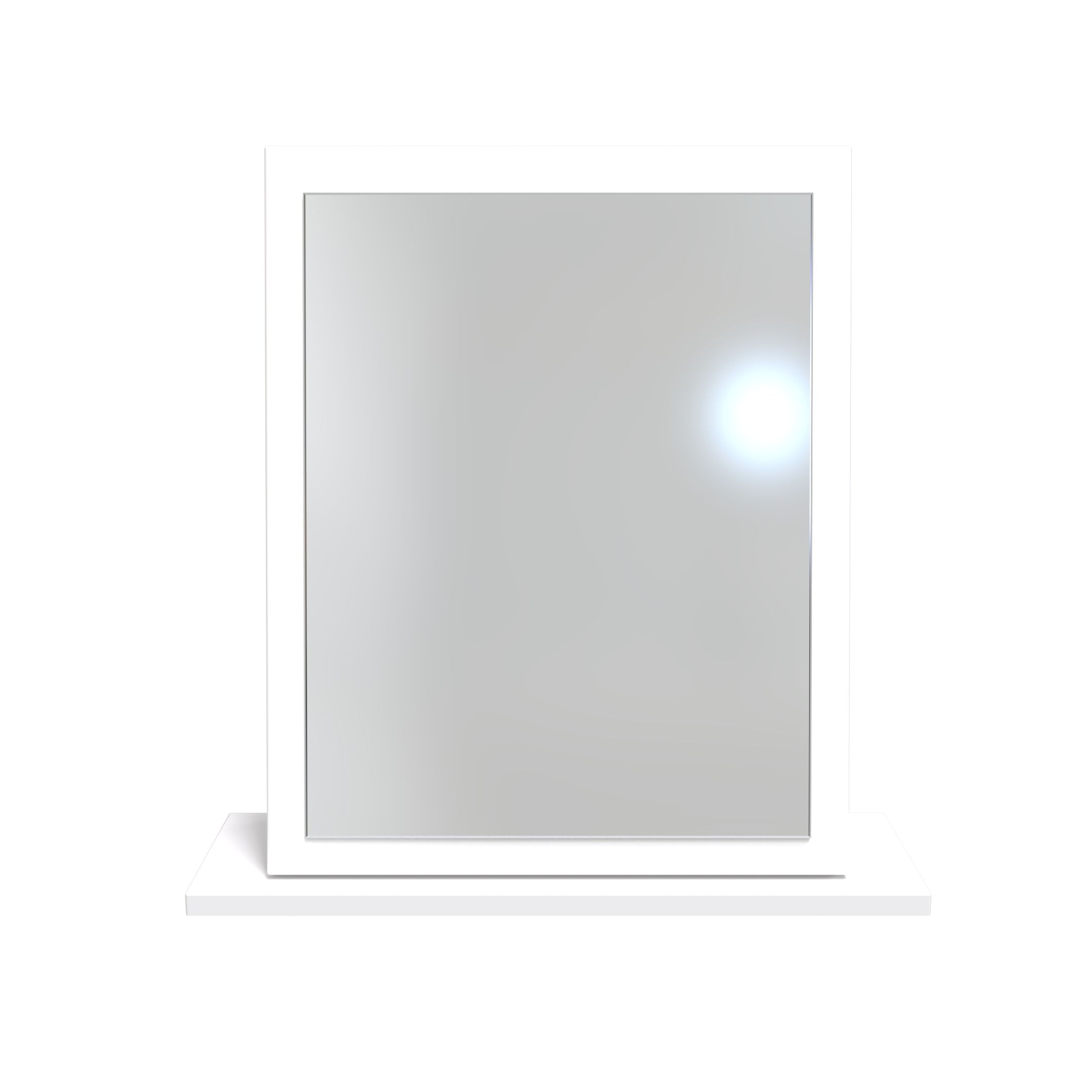 Cube White Rectangular Freestanding Framed mirror, (H)50.5cm (W)48cm