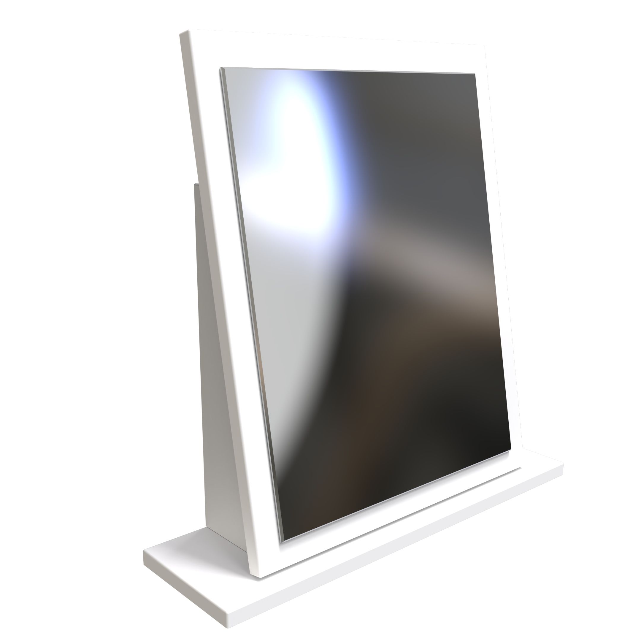 Cube White Rectangular Freestanding Framed mirror, (H)50.5cm (W)48cm