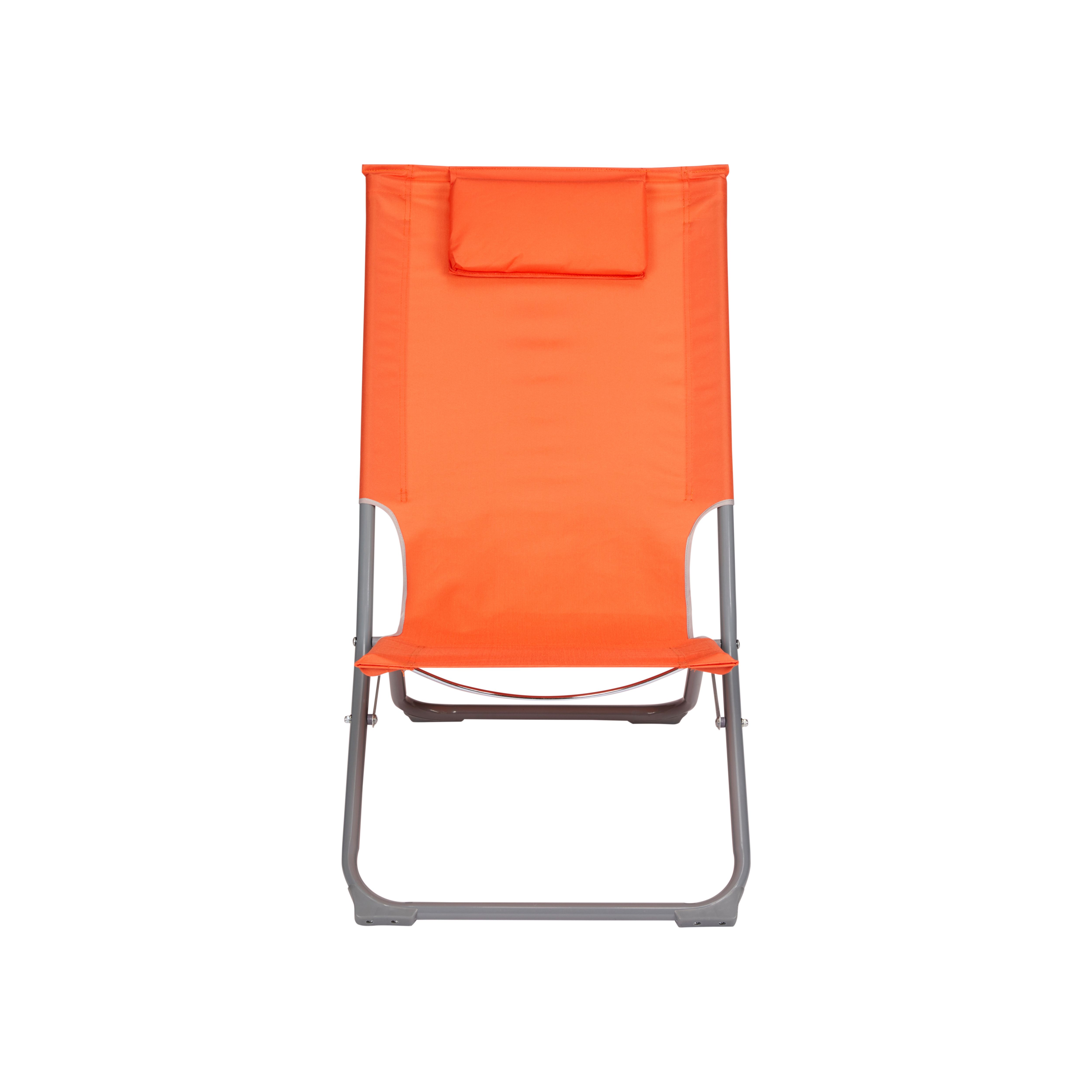 Curacao Mandarin orange Metal Foldable Beach Chair