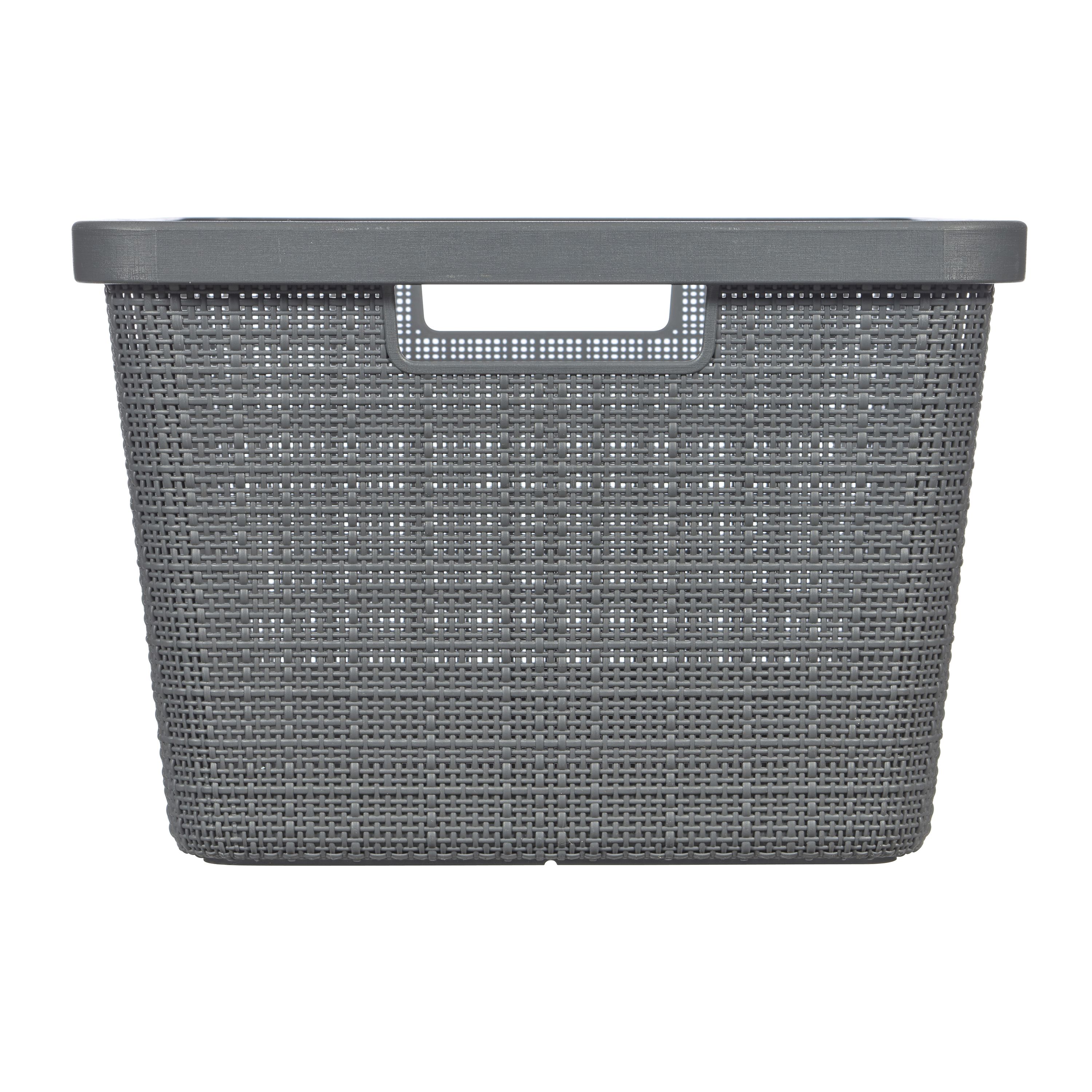 Curver Deep shadow Jute Plastic Laundry basket, 46L | DIY at B&Q